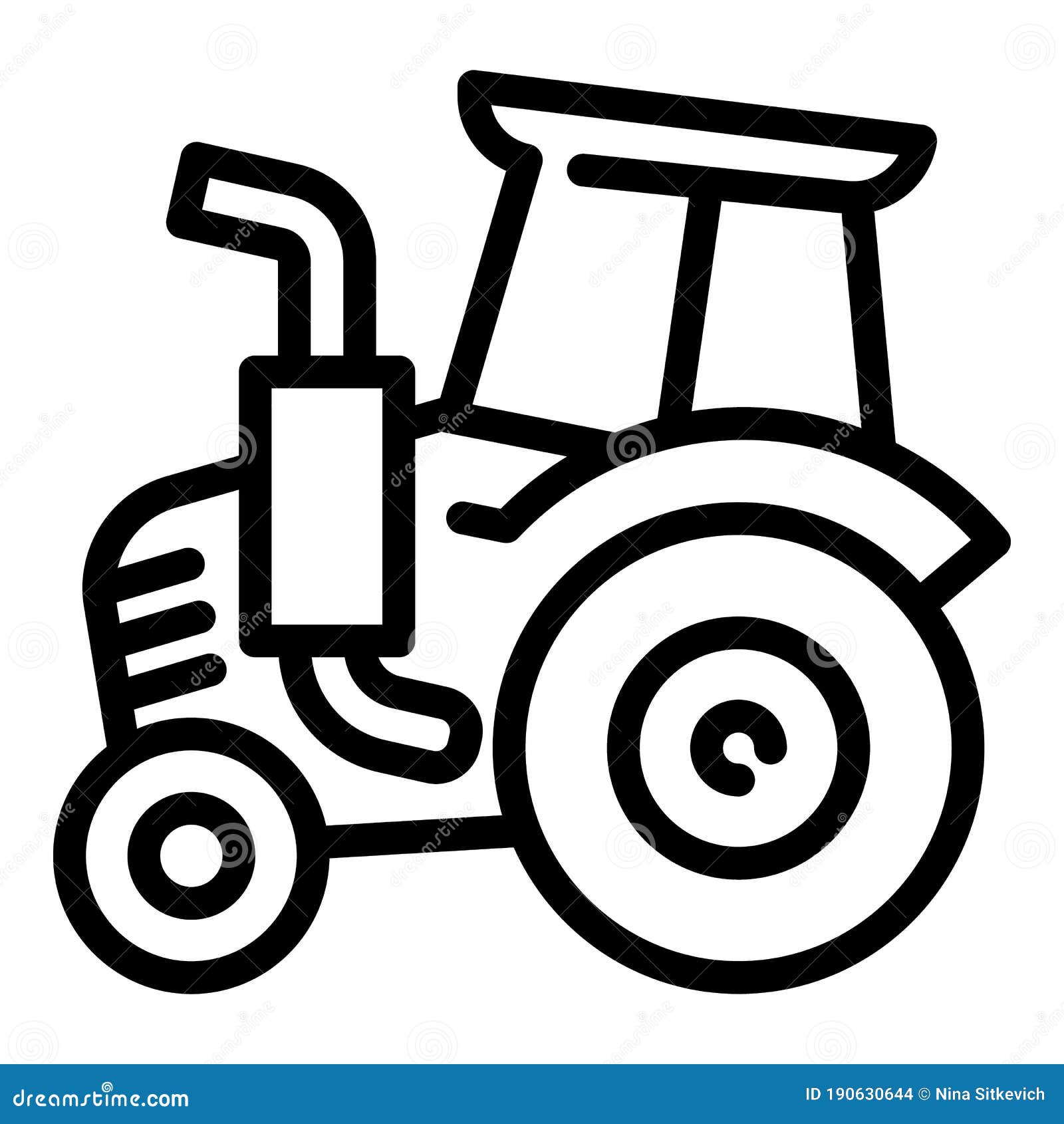 Old Tractor Icon, Outline Style Stock Vector - Illustration of farming ...