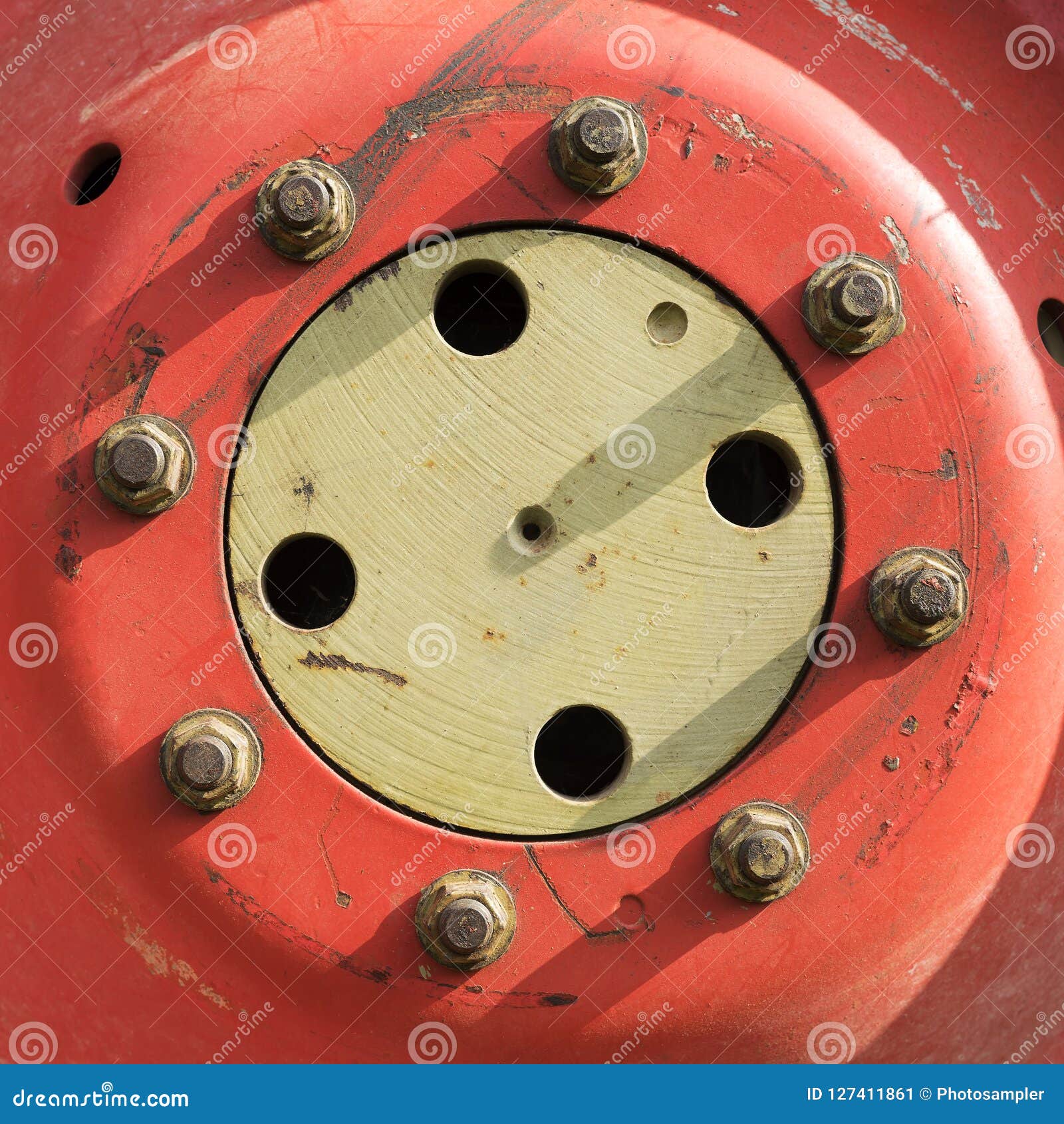 Old Tractor Metal Tire Frame Stock Image - Image of field, tractor ...