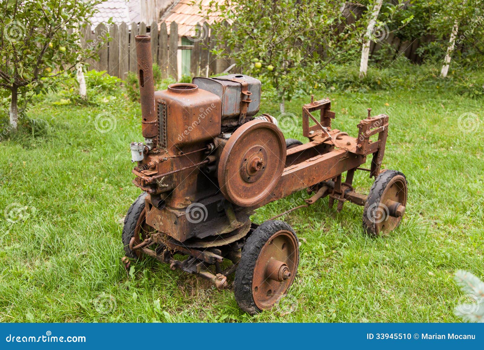 Old tractor stock photo. Image of outside, barrow, catcher - 33945510