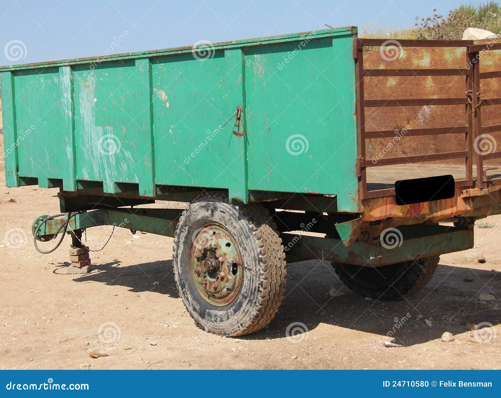 Old tractor trailer stock photo. Image of farm, nature - 24710580