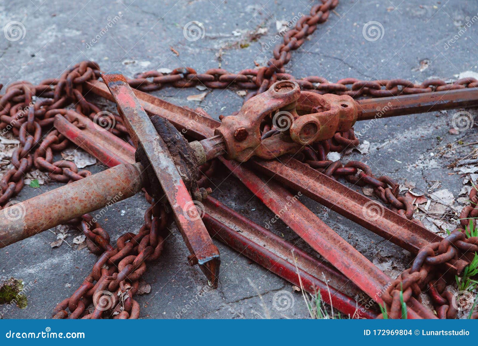 Old Tractors and Other Farm Material on a Scrap Yard Stock Photo ...