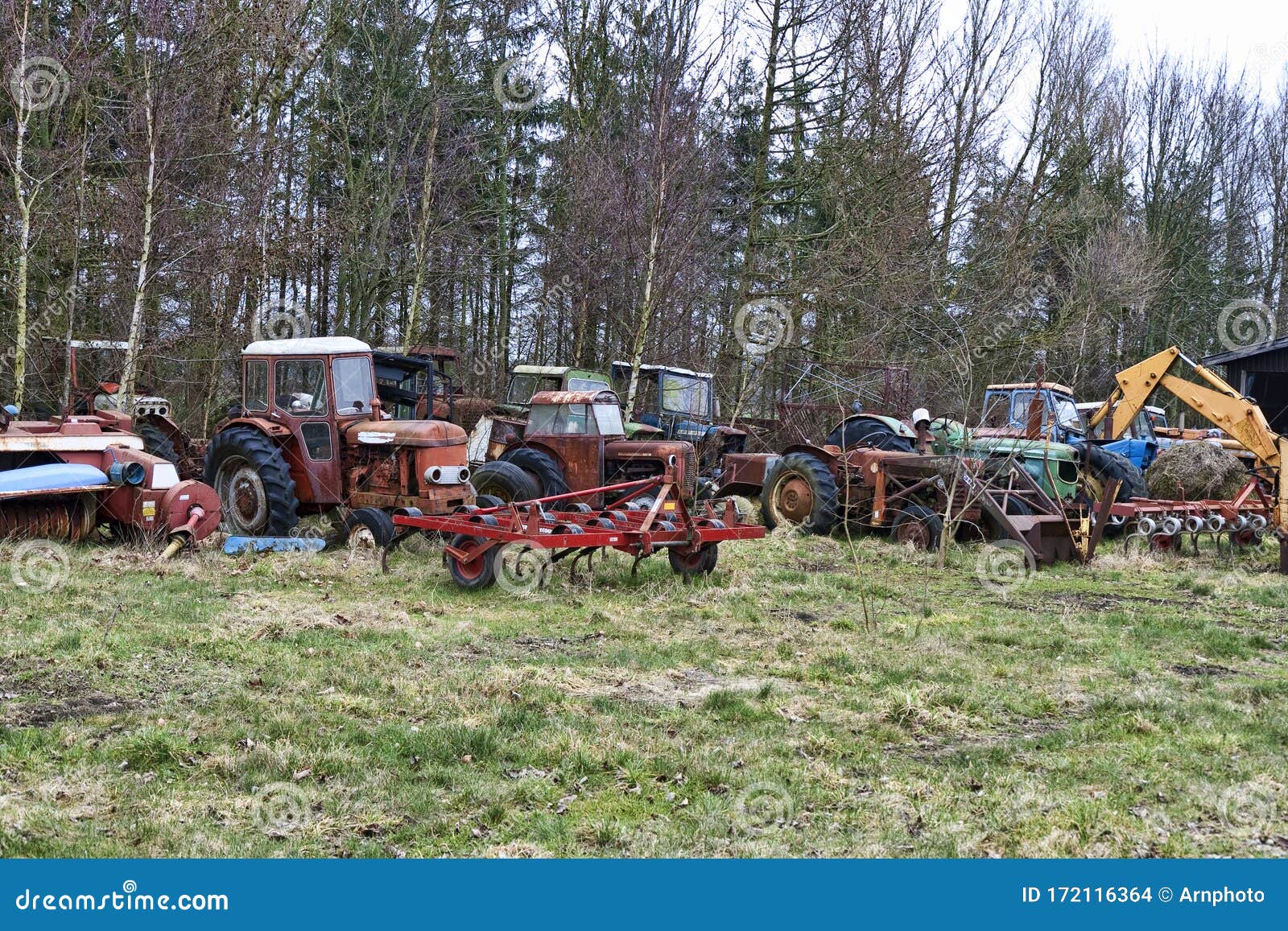 Old Tractors on a Scrap Yard Stock Photo - Image of rural, scrap: 172116364