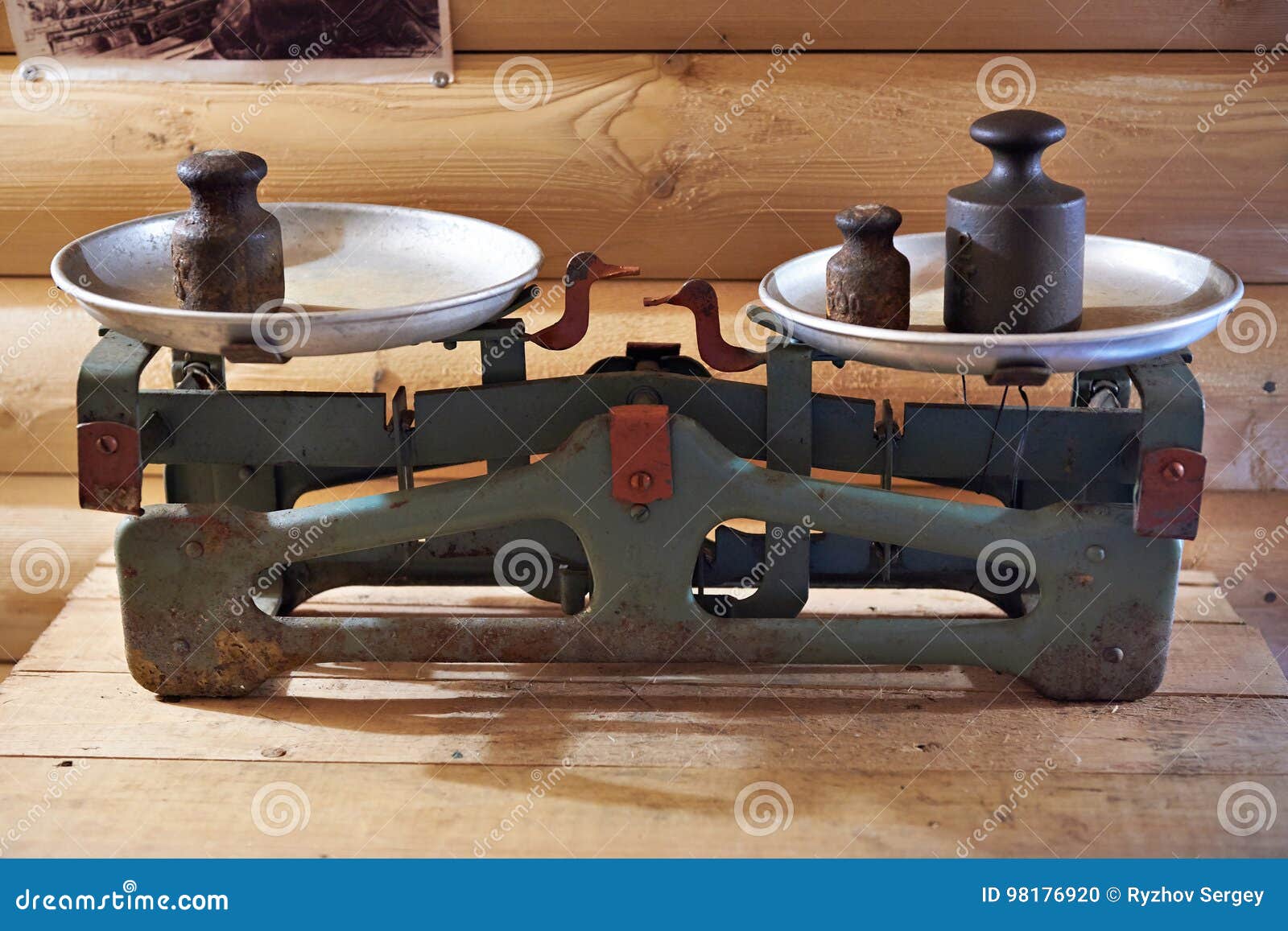 Old Trading Scales with Weights Stock Photo - Image of traditional ...