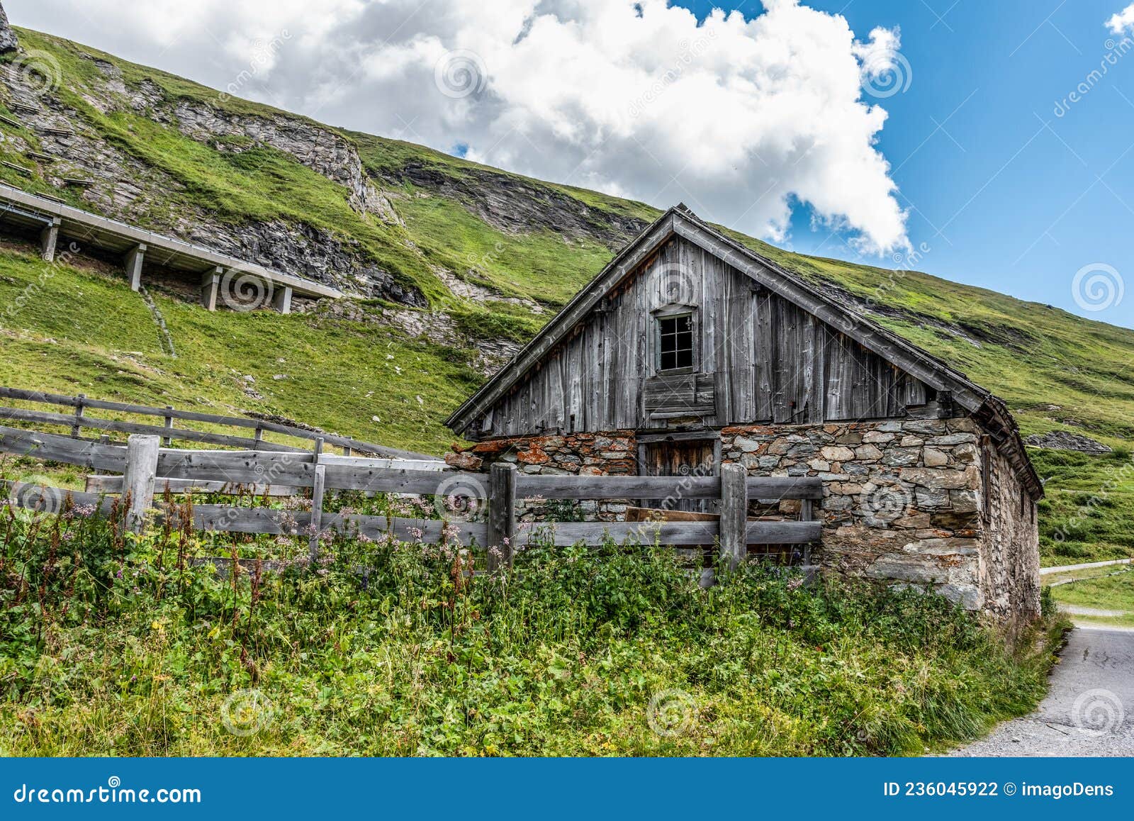 An Old Traditional Alpine House at the Grossglockner Mountain Stock ...
