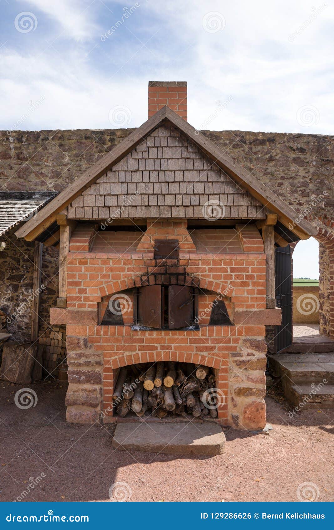 Old traditional brick oven stock photo. Image of cooking - 129286626