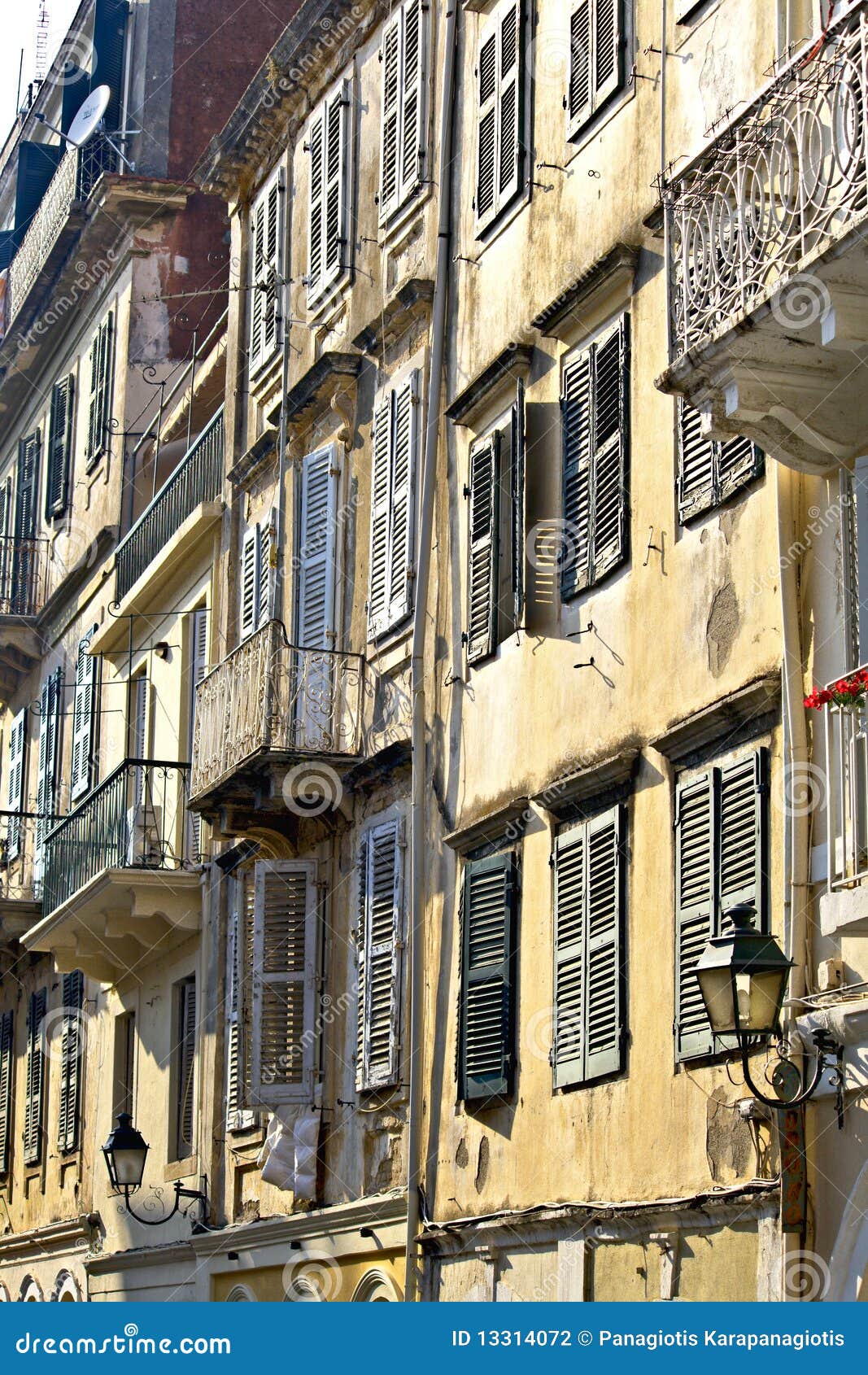 Old Traditional Buildings at Corfu Stock Photo - Image of house ...