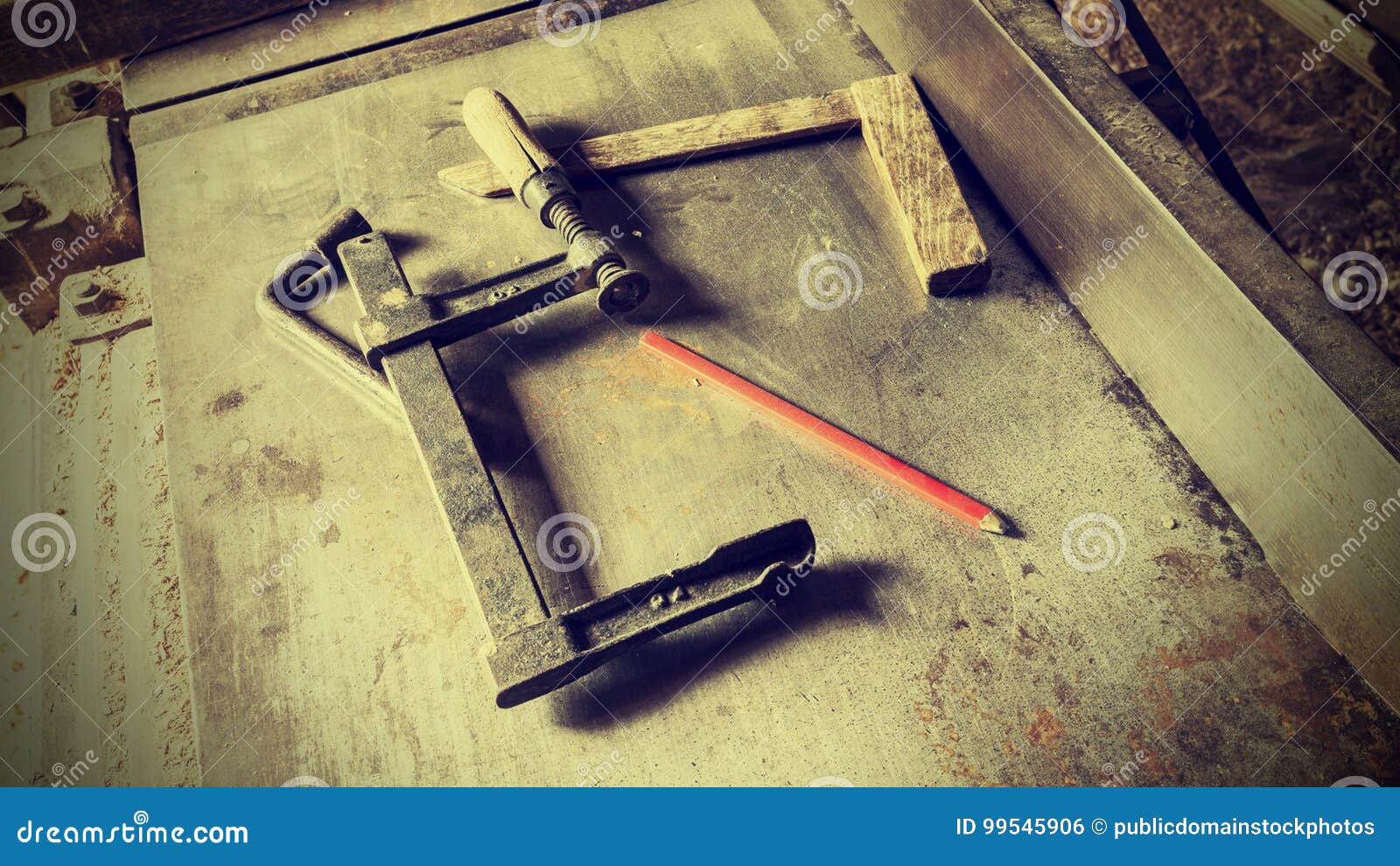 Old Traditional Carpenters Tools Retro Vintage Style Picture. Image ...