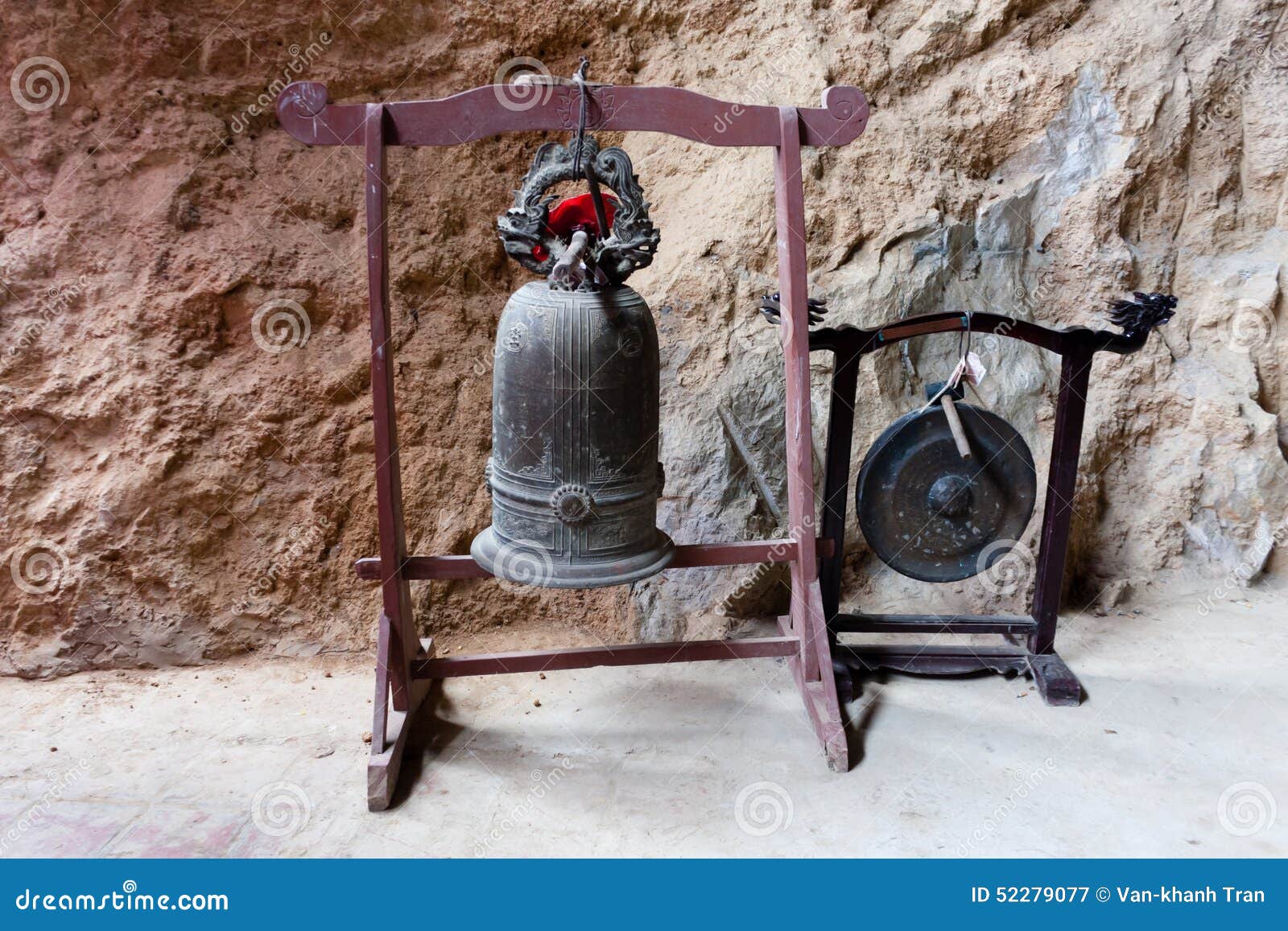 The Old Traditional Copper Bell Stock Image - Image of vietnam ...