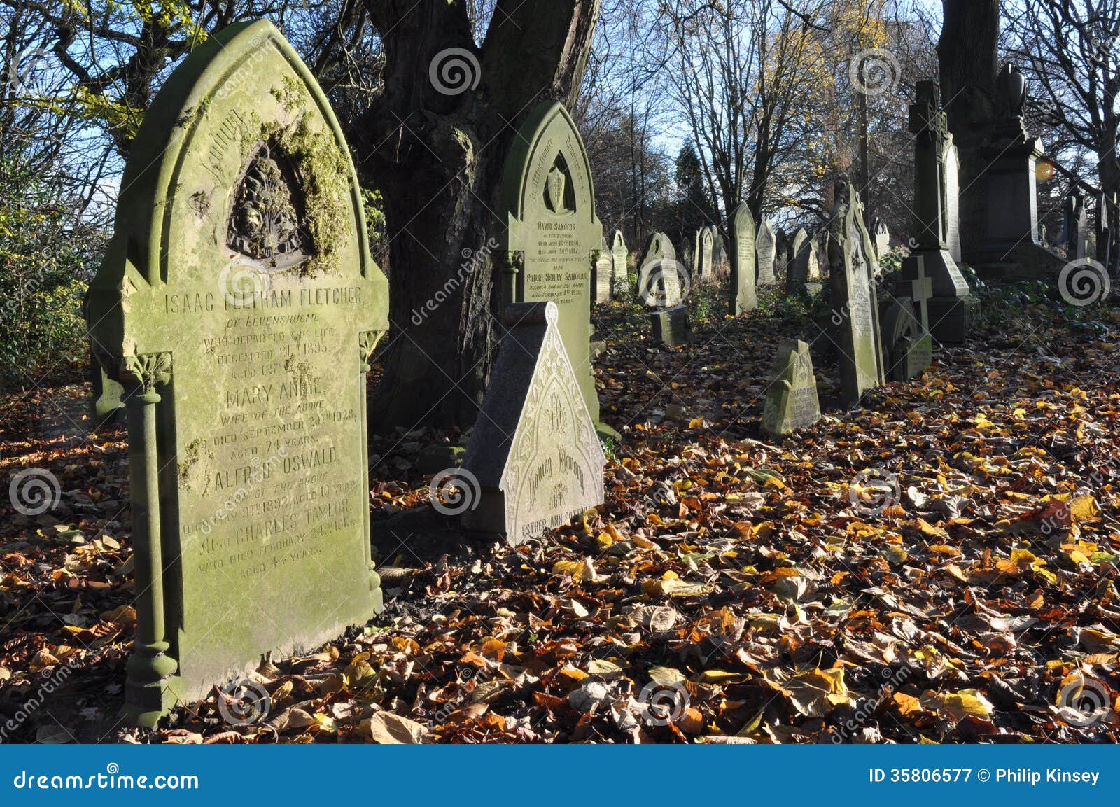 Old Traditional English Graveyard Stock Image - Image of engraving ...