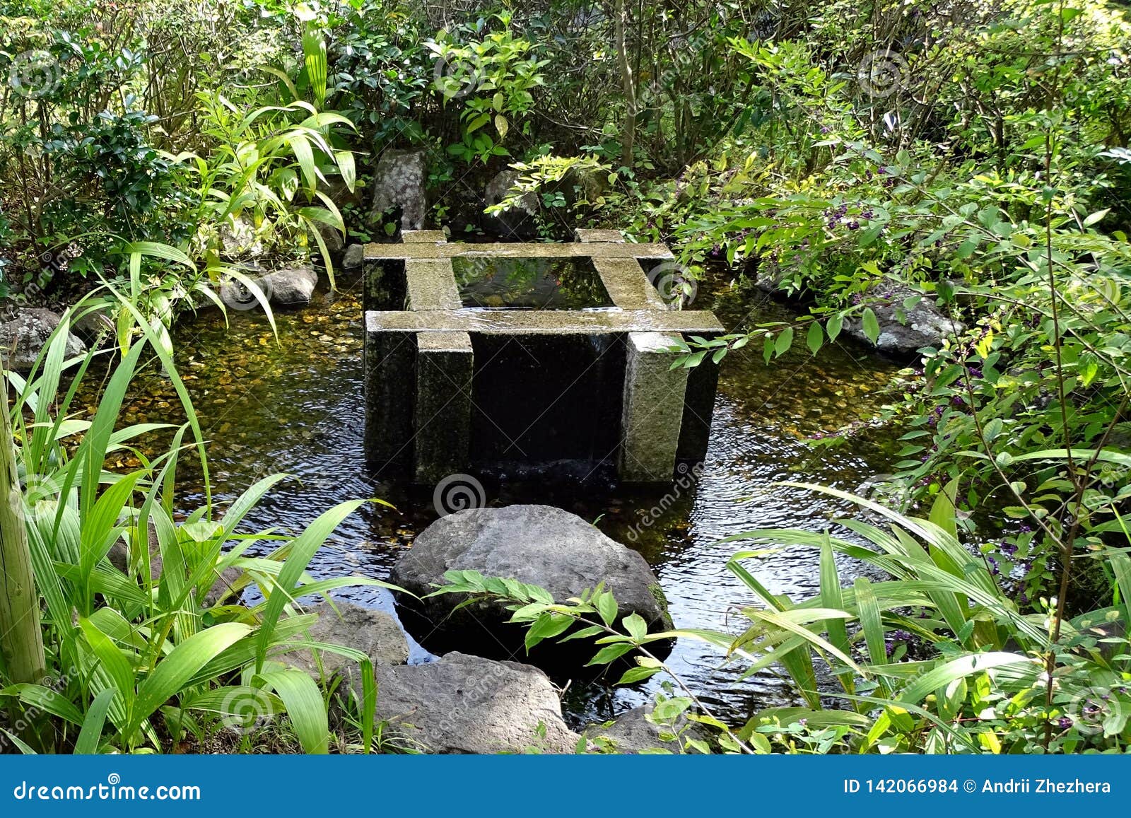 Old Traditional Japanese Stone Well in a Park Stock Photo - Image of ...