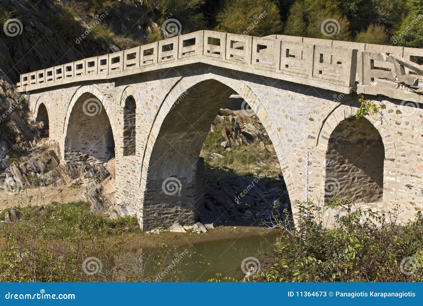 Old Traditional Stone Made Bridge at Greec Stock Image - Image of arch ...