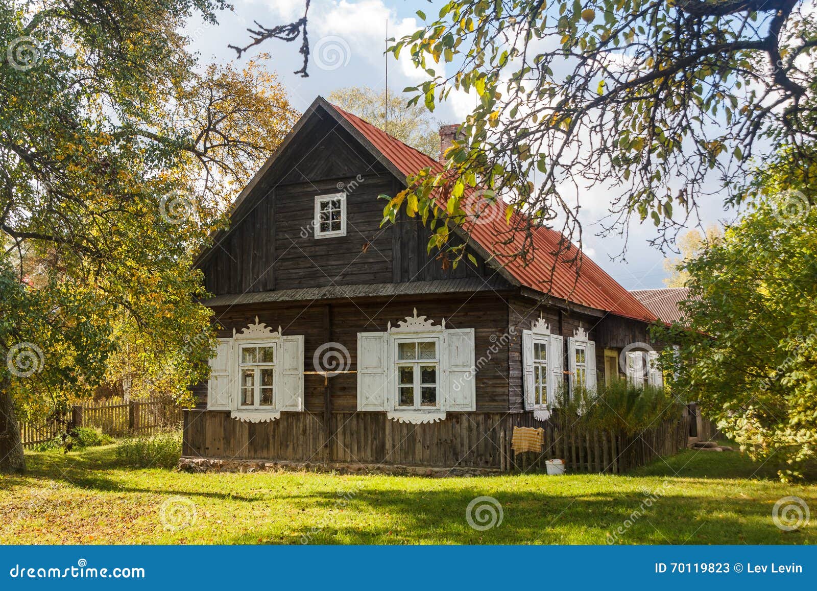 Old Traditional Village of Marcinkonys Stock Image - Image of country ...