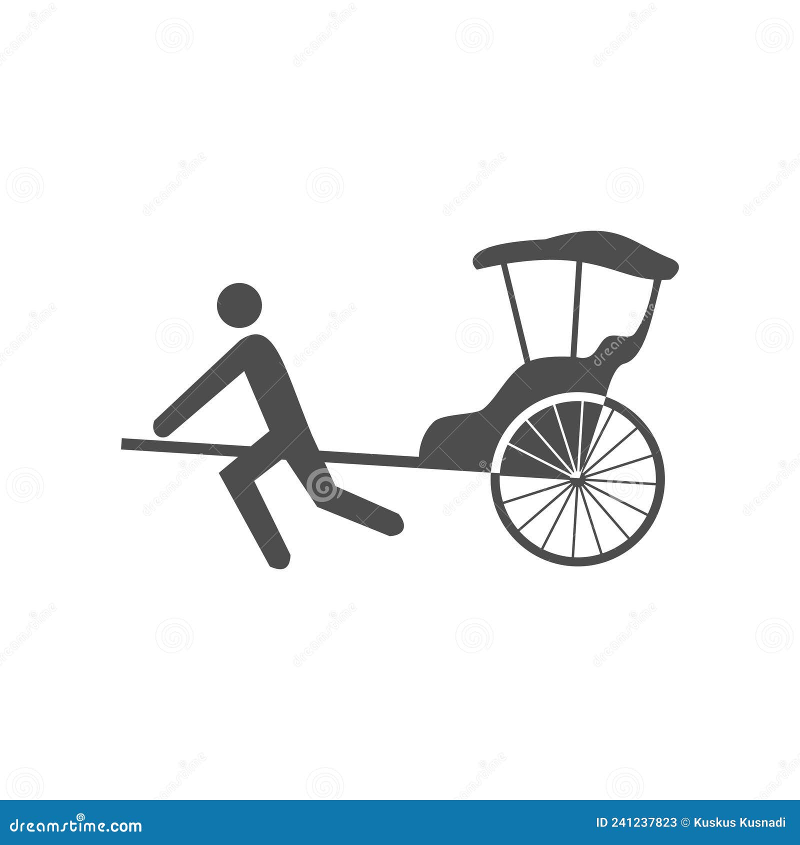 Pulled Rickshaw As Two-wheeled Chinese Passenger Cart And Transport ...