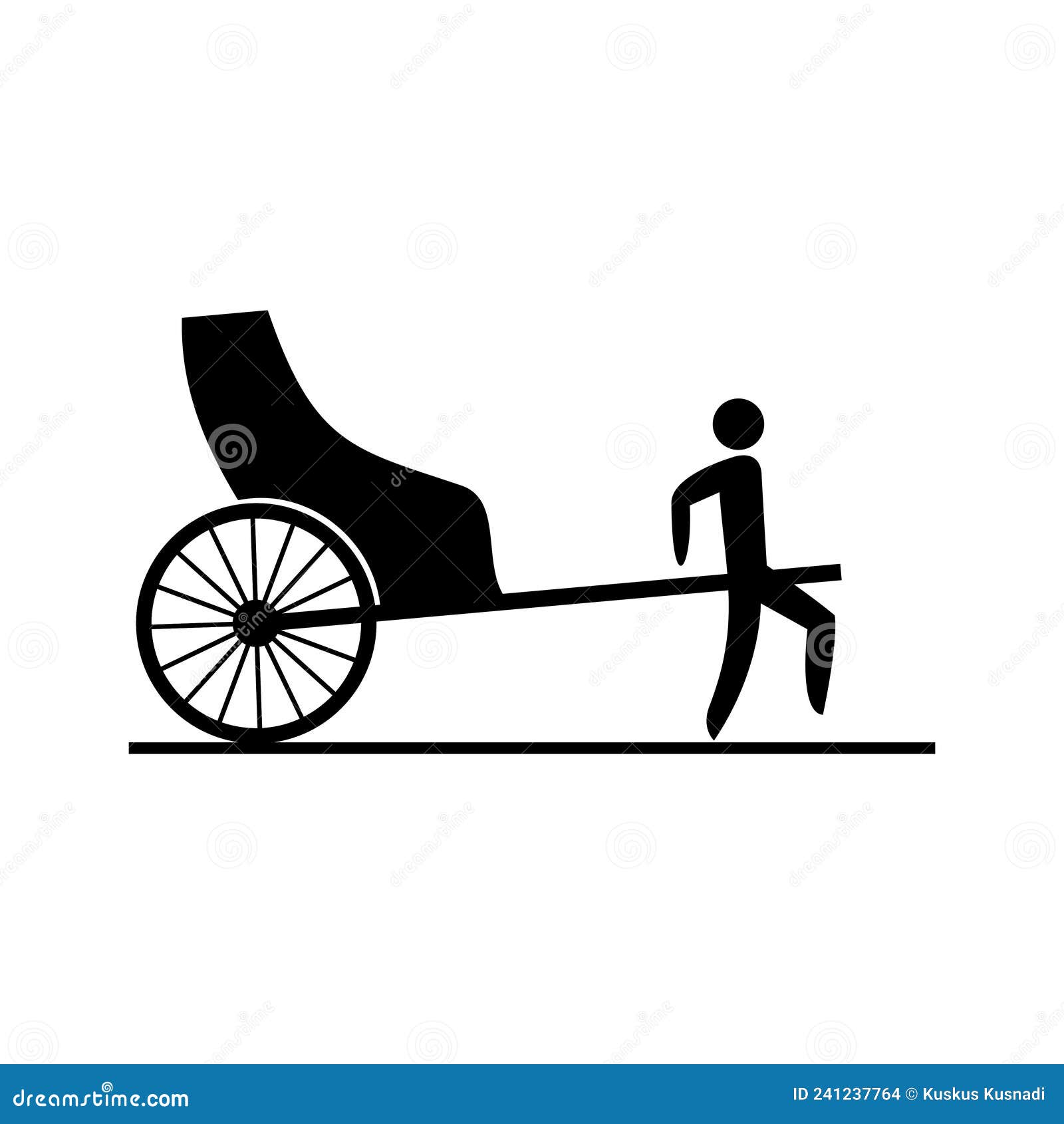 Pulled Rickshaw Illustration Royalty-Free Cartoon | CartoonDealer.com ...
