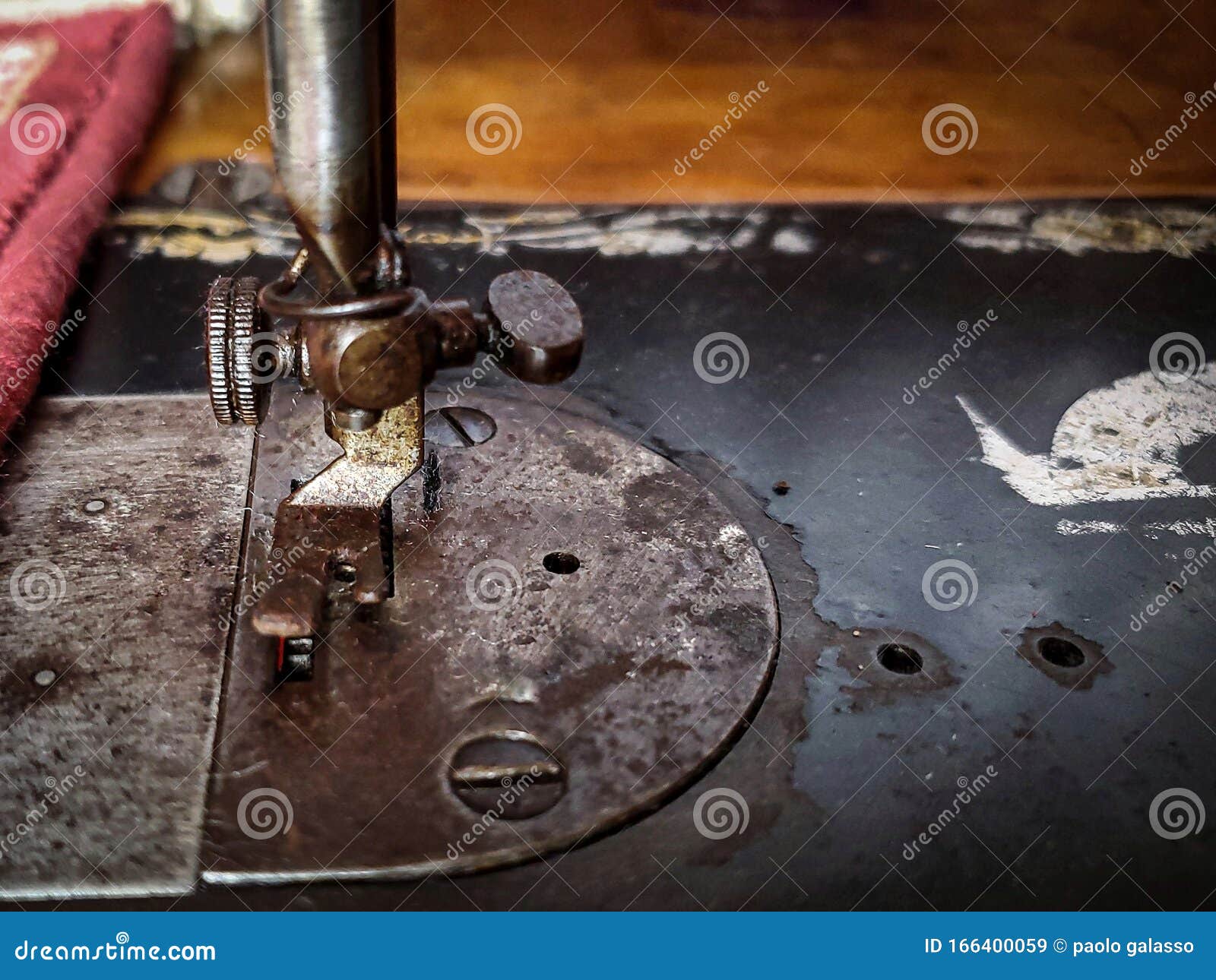 Old Traditional Vintage Sewing Machine Close Up Details,ancient Work ...