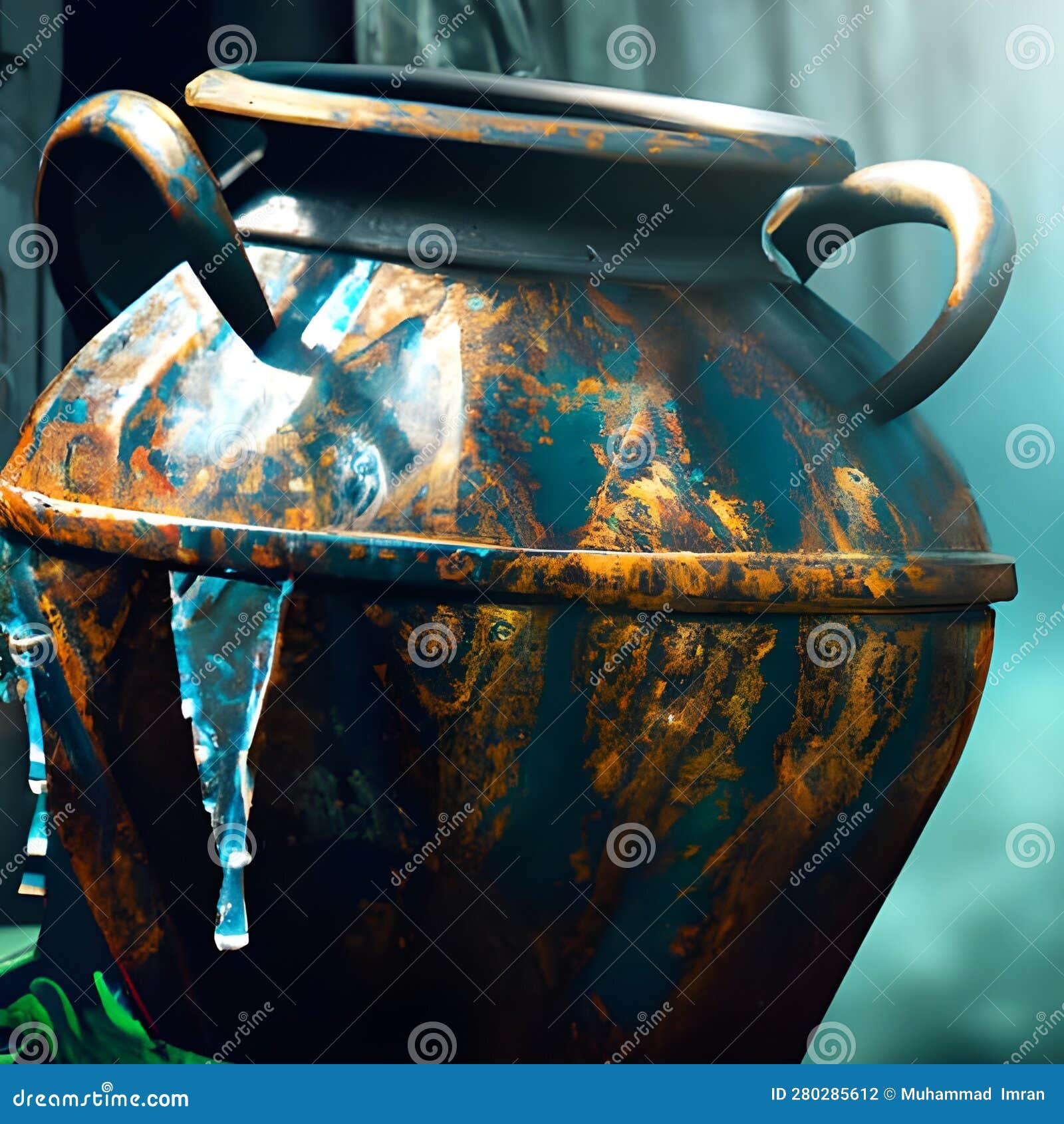Old Traditional Water Pot Created by Generative AI Technology. Metal ...