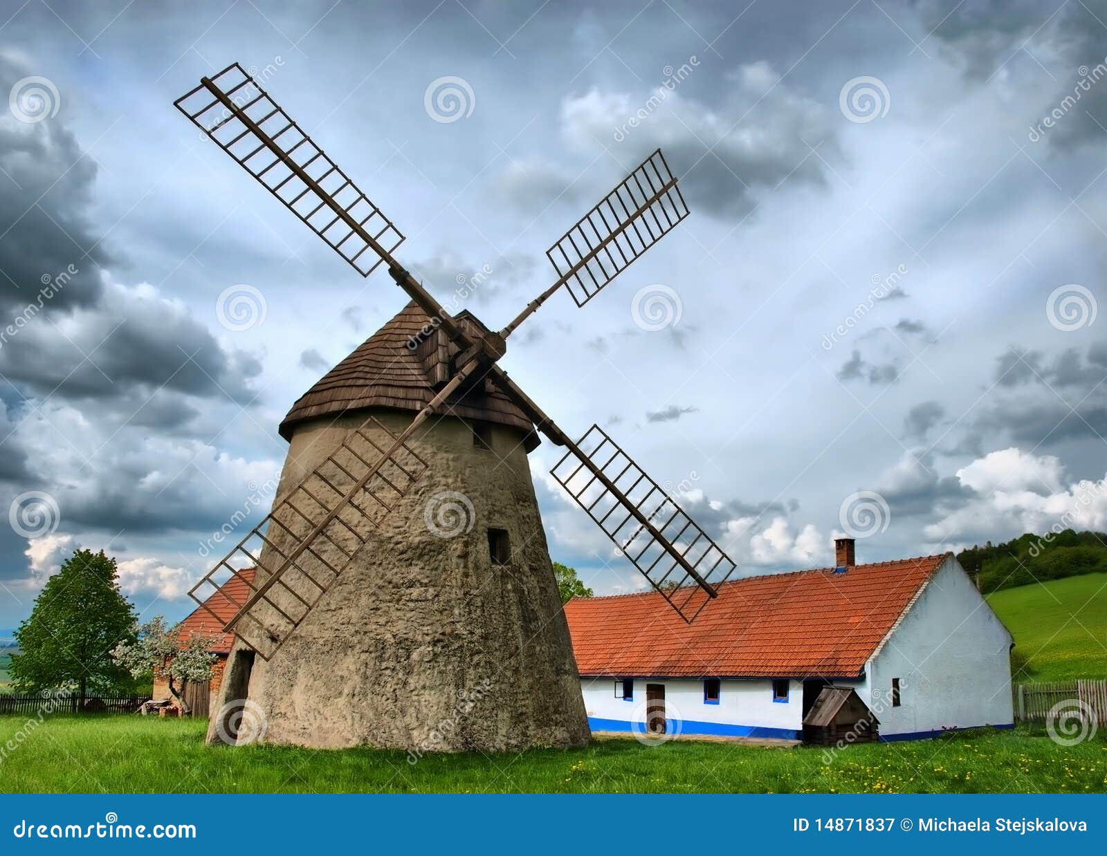 Old traditional windmill stock image. Image of dramatic - 14871837