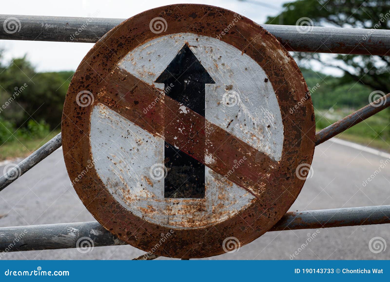 Go Straight Direction Traffic Sign On Blue Sky And Cloud Backg Royalty ...