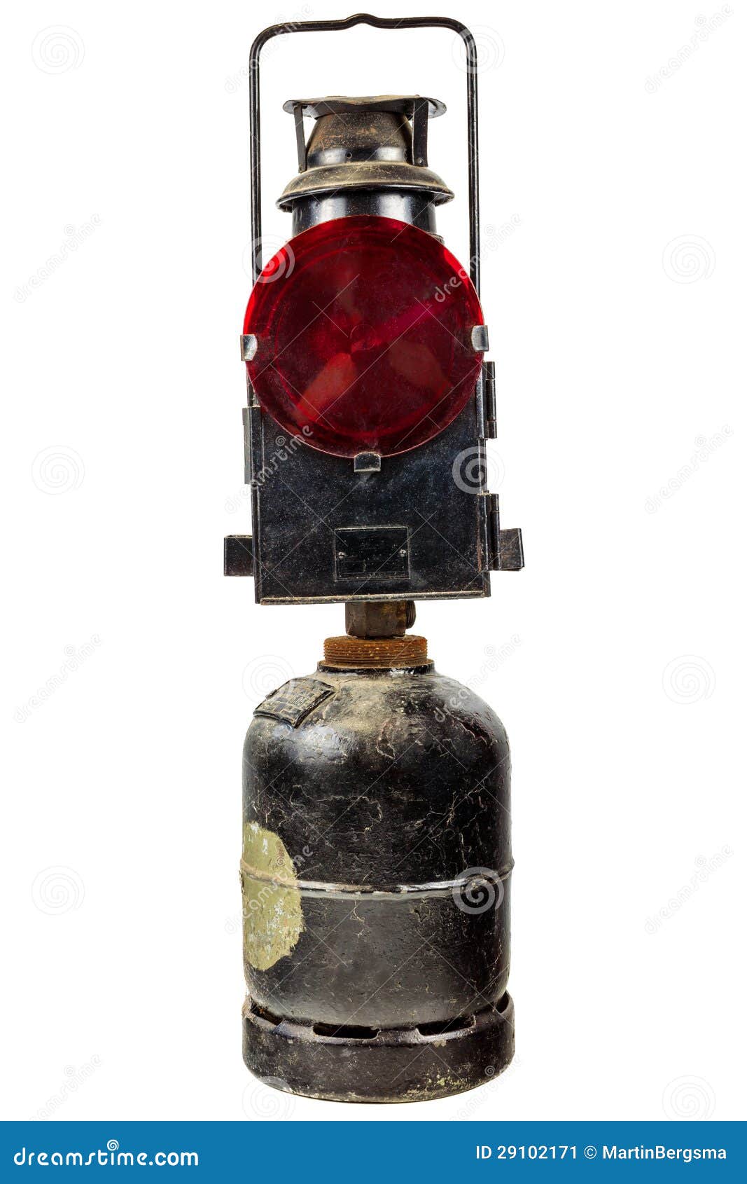 Old Traffic Warning Light Isolated on White Stock Image - Image of ...