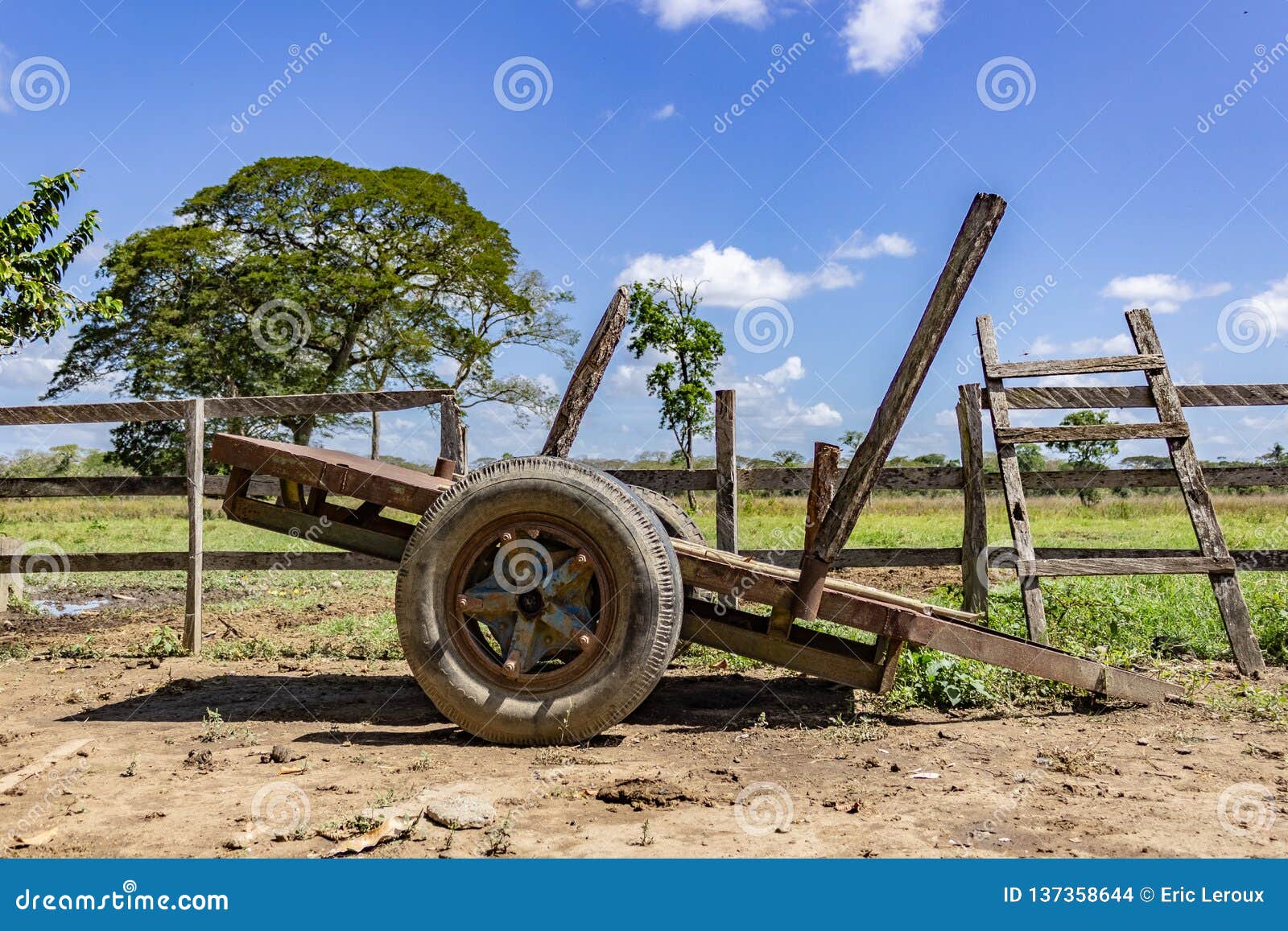 Old trailer in a farm stock photo. Image of field, industrial - 137358644
