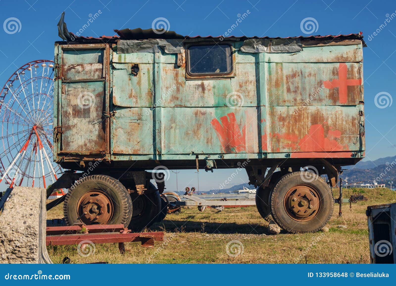 Old trailer stock photo. Image of rusty, trip, trailer - 133958648