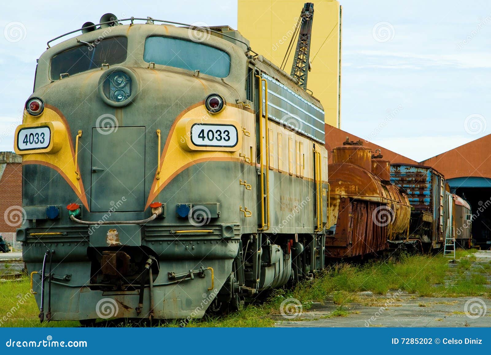Old Railway Train and Carriages Stock Photo - Image of aging, rusted ...