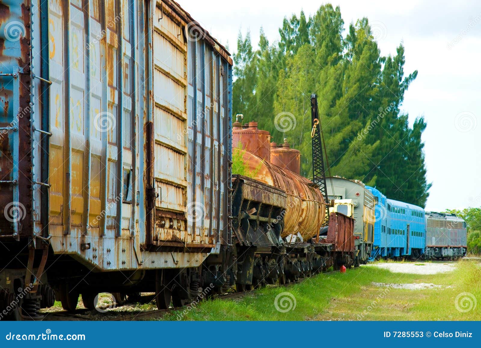 Old cargo train stock image. Image of metal, classic, cargo - 7285553