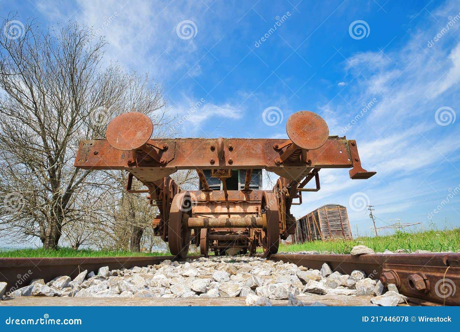 Old Train, in an Abandoned Station , Parts from Old Wagon, Old Buffer ...