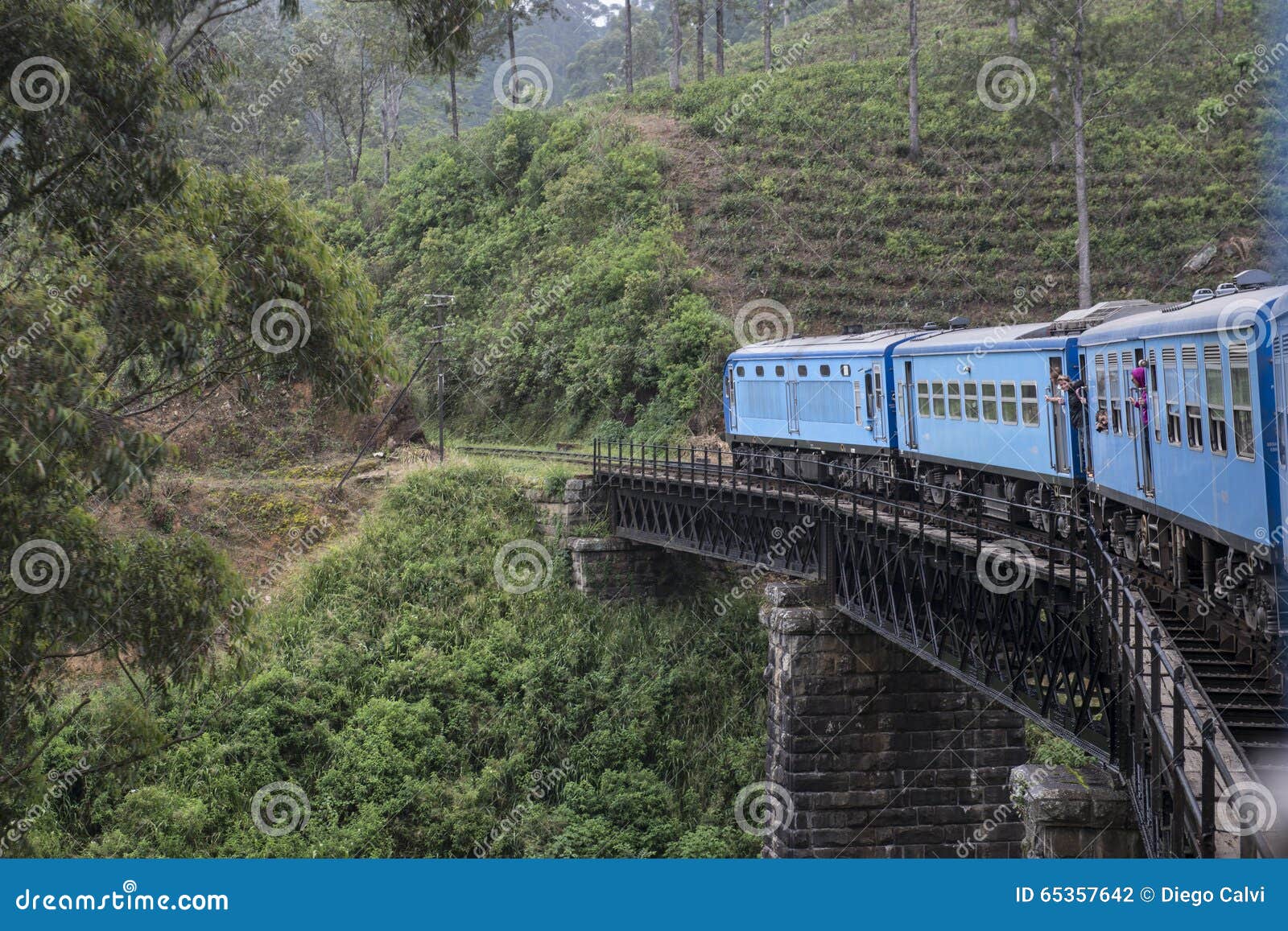 Old Train on the Bridge in the Tea Plantations. Ella, Sri Lanka ...