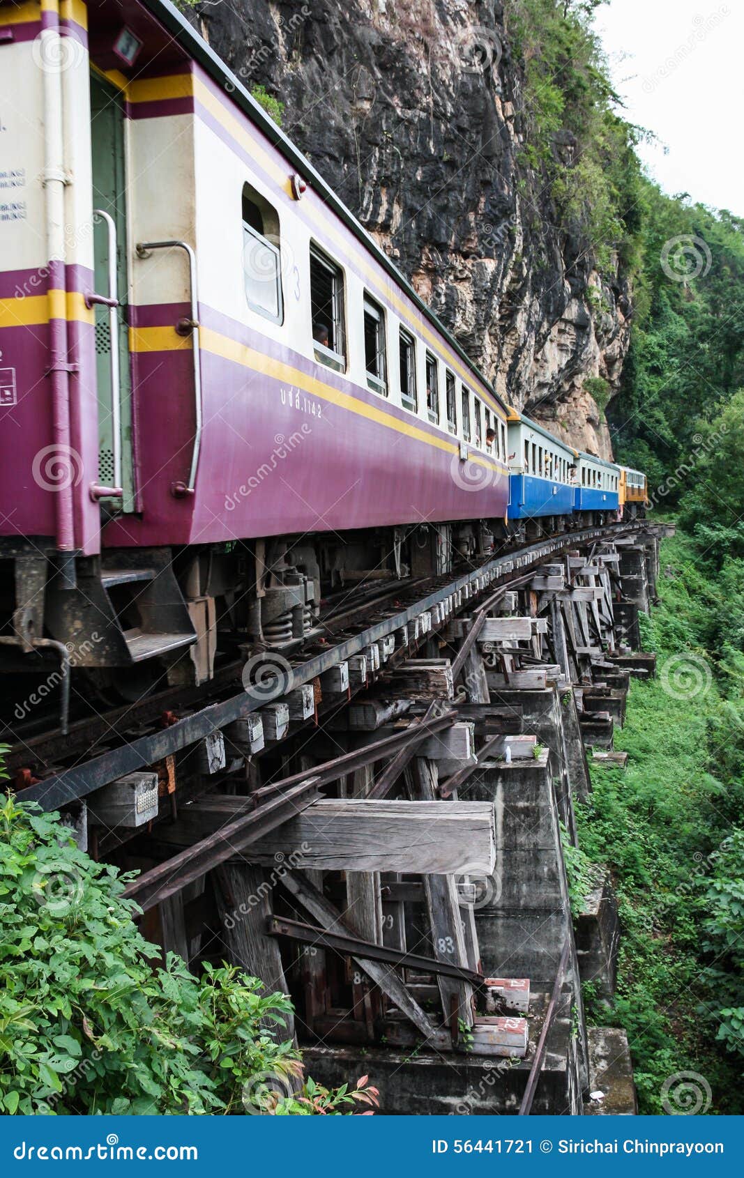 Old train on death railway stock image. Image of transport - 56441721