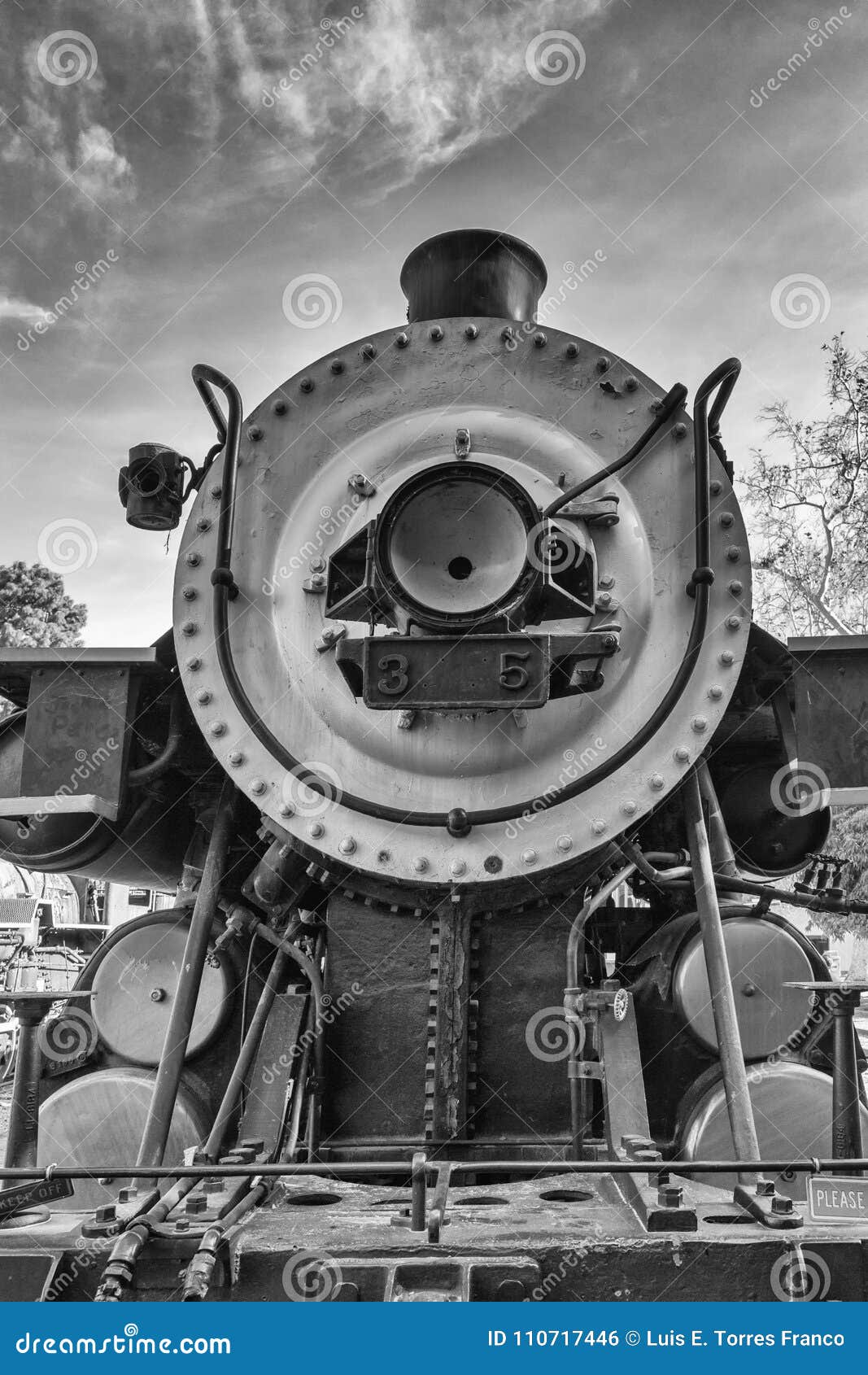 The Old Train, Front View stock photo. Image of metal - 110717446