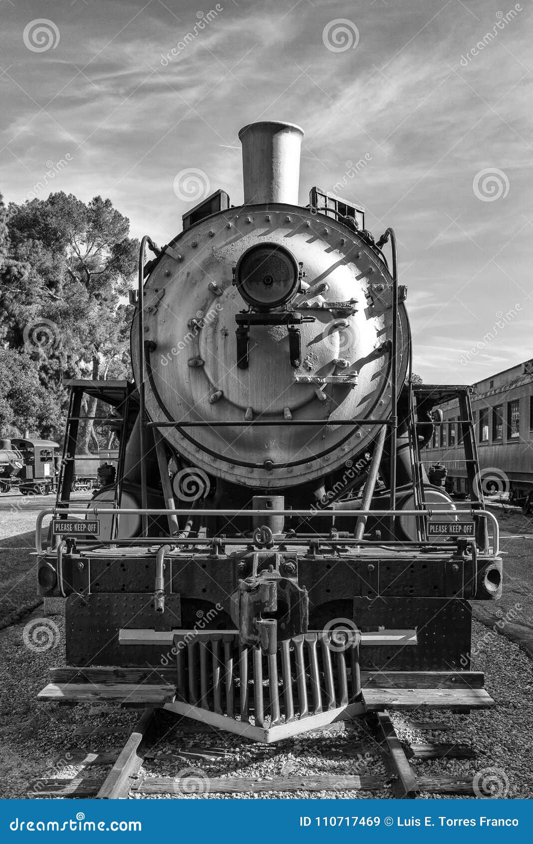 The Old Train, Front View stock image. Image of railroad - 110717469