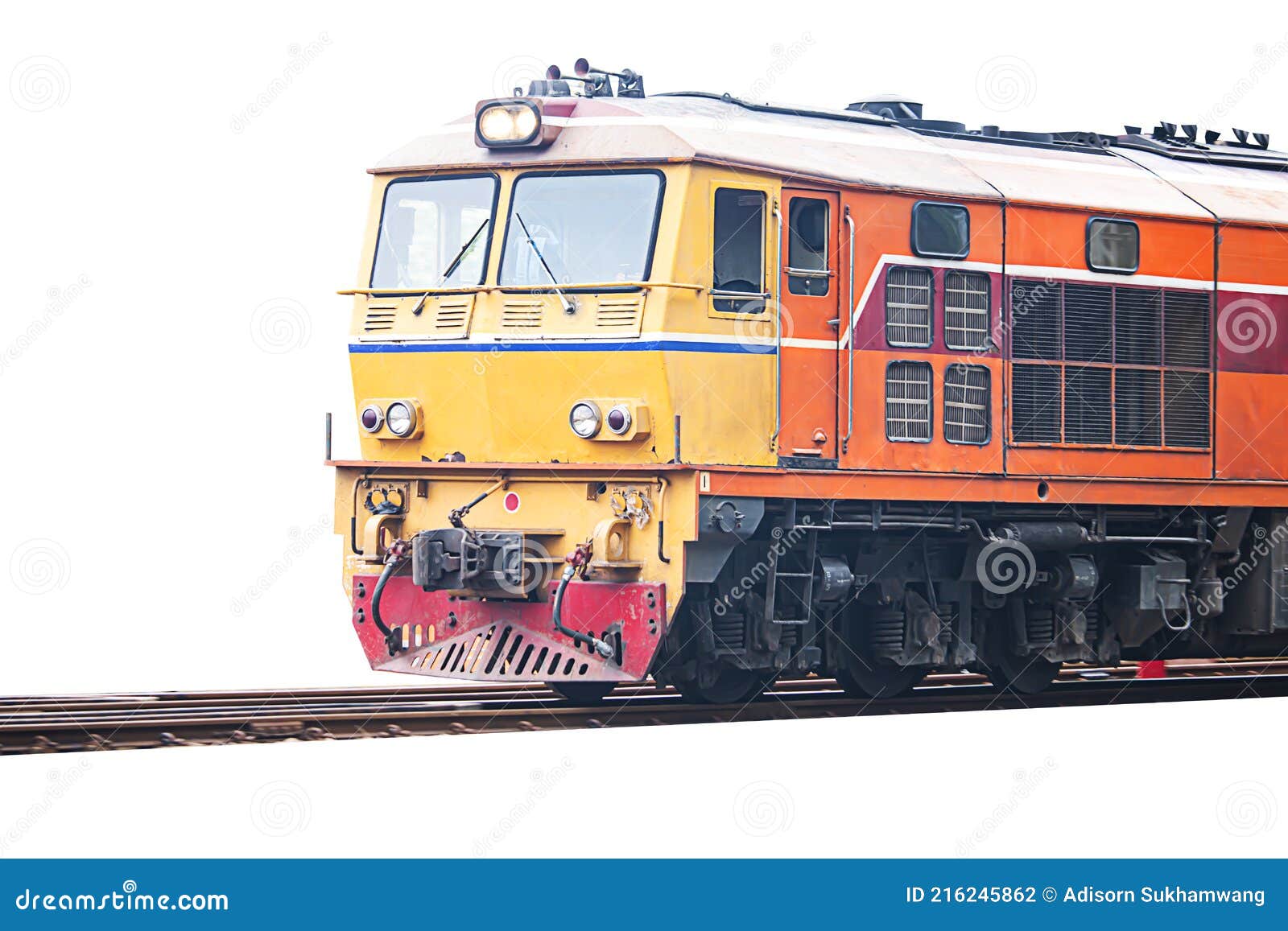 Old Train Head on White Background Stock Photo - Image of train ...