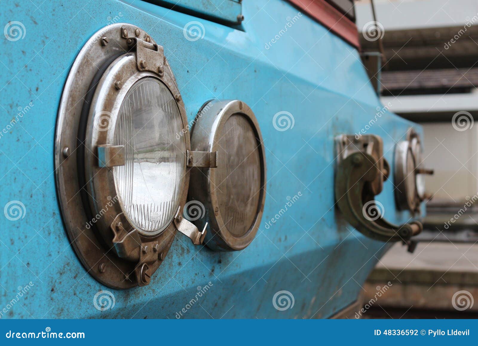 Old train headlight editorial photography. Image of beach - 48336592