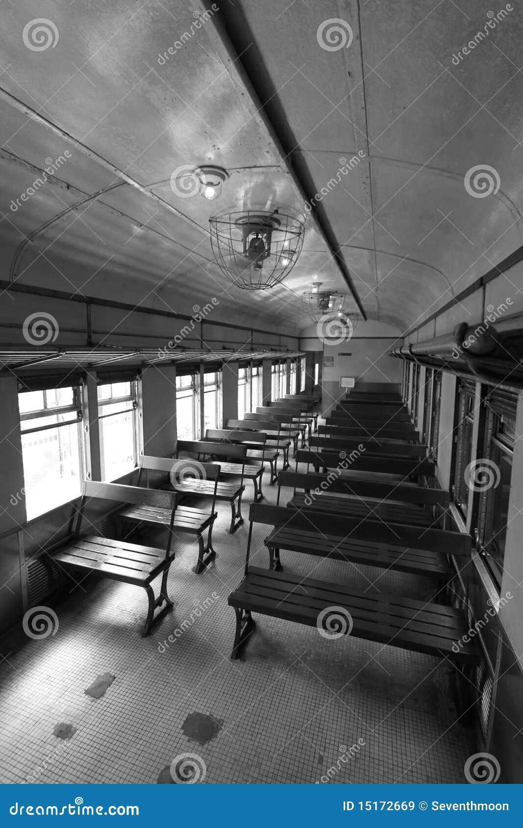 Old Train Interior stock image. Image of perspective - 15172669
