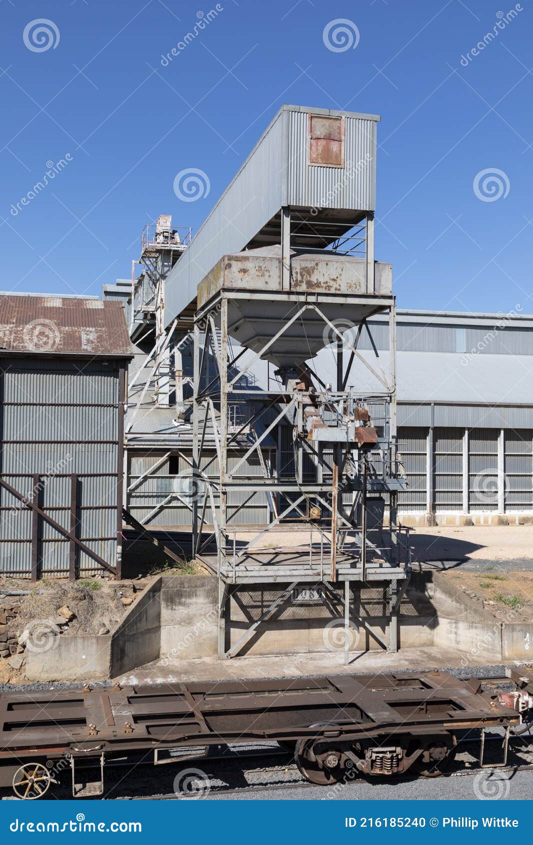 Train Loading Scrap Metal Piled Outside A Factory, Train Transporting ...