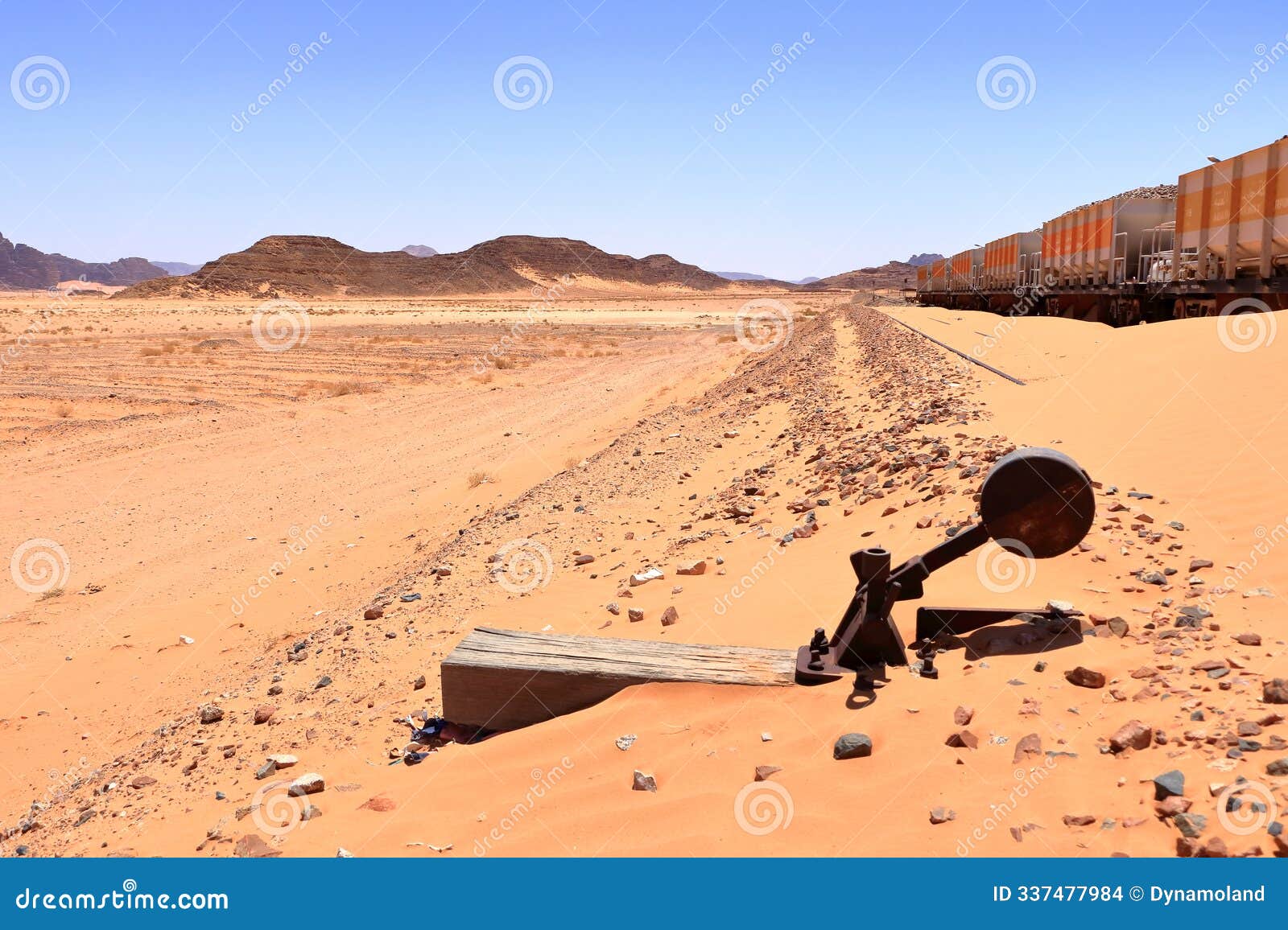 Old Train Rails almost Completely Covered with Desert Sand in Wadi Rum ...