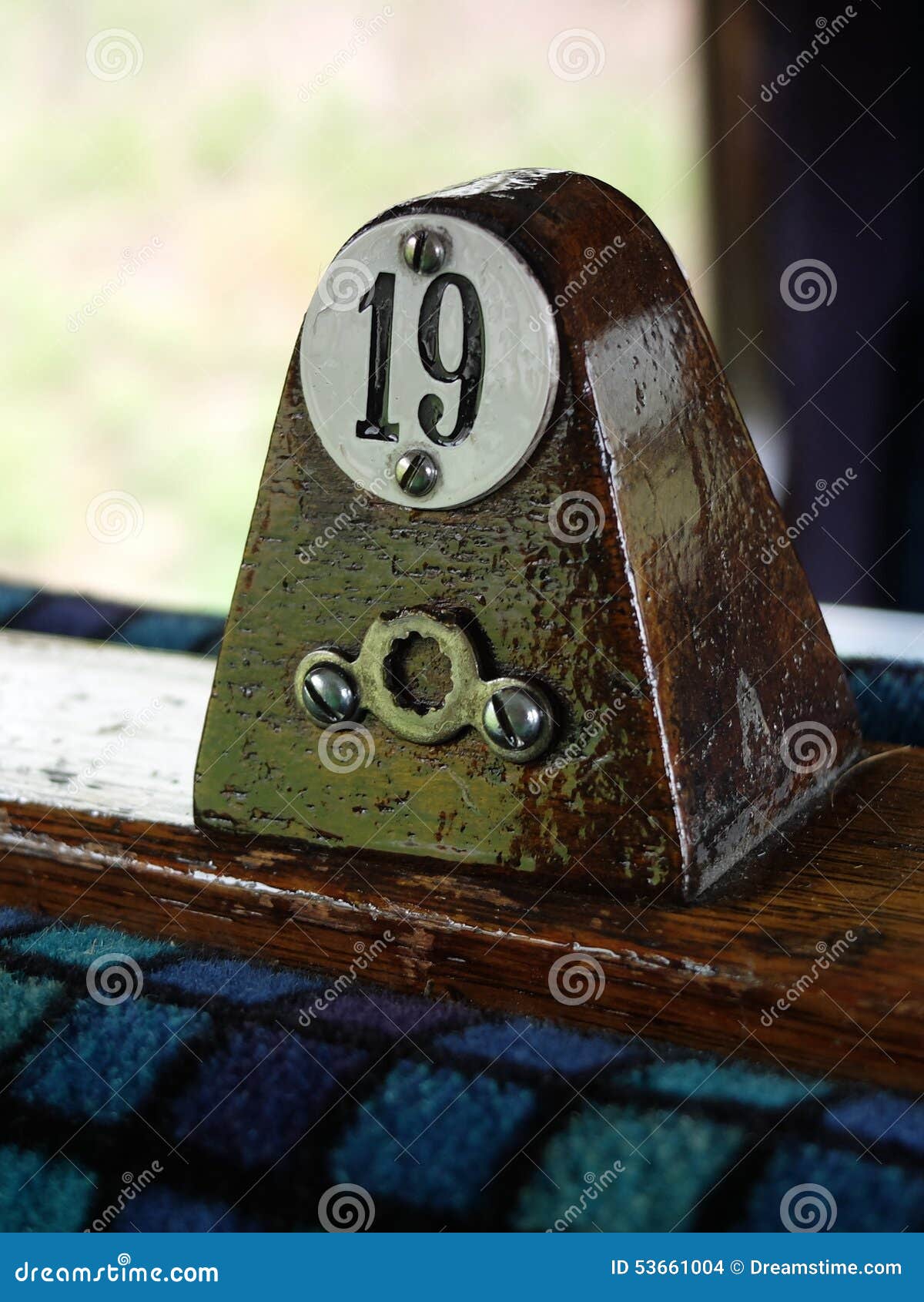 Old Train Seat Number 19 stock photo. Image of number - 53661004