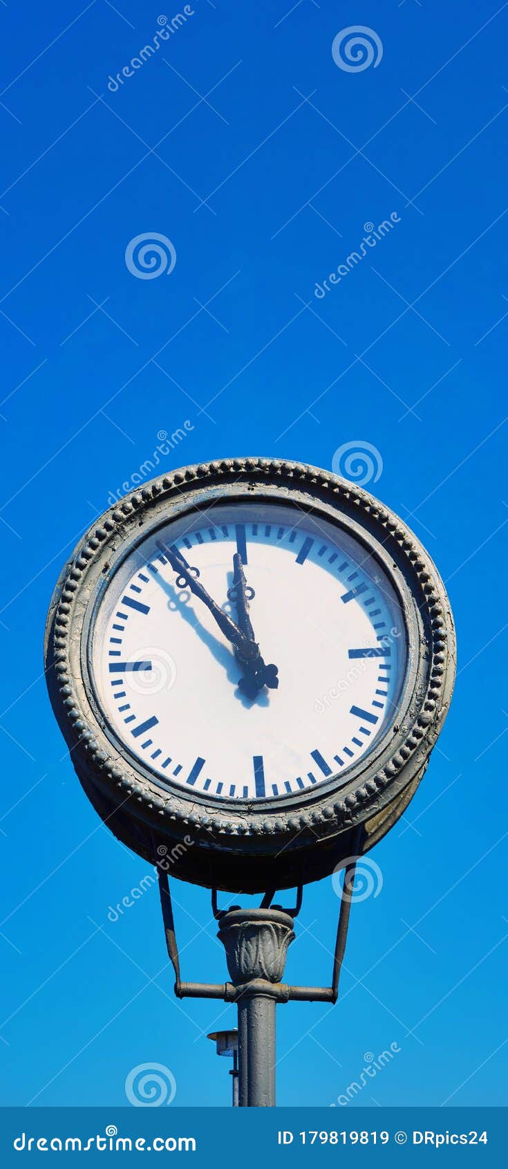 Old Train Station Clock with Blue Sky in the Background Stock Image ...