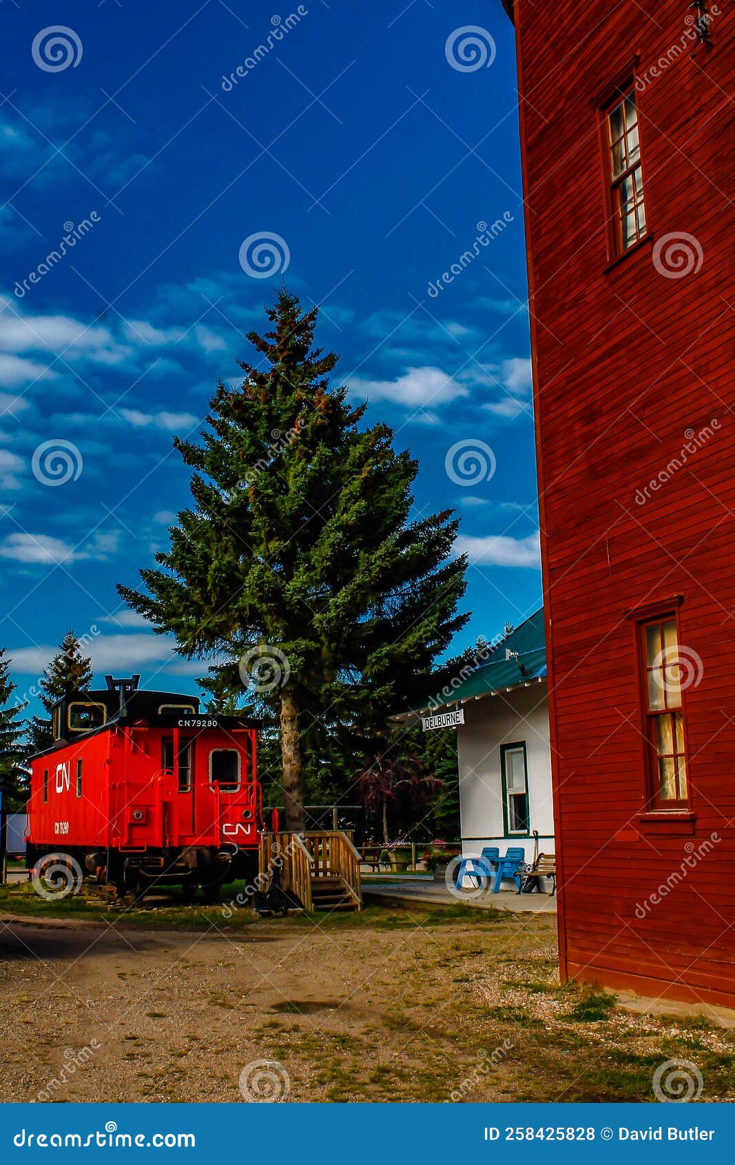 Old Train Station, Out Buildings and Rolling Stock. Delburne, Alberta ...