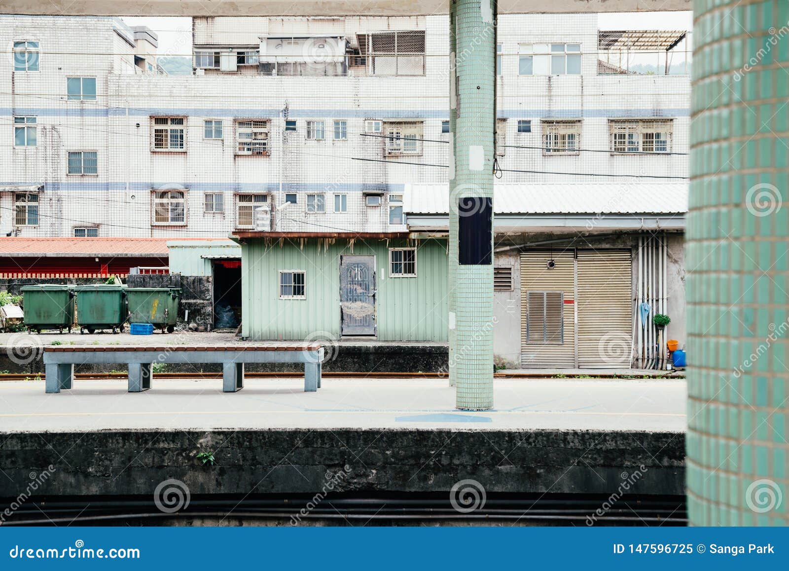 Old Train Station Platform in Ruifang, Taiwan Stock Image - Image of ...