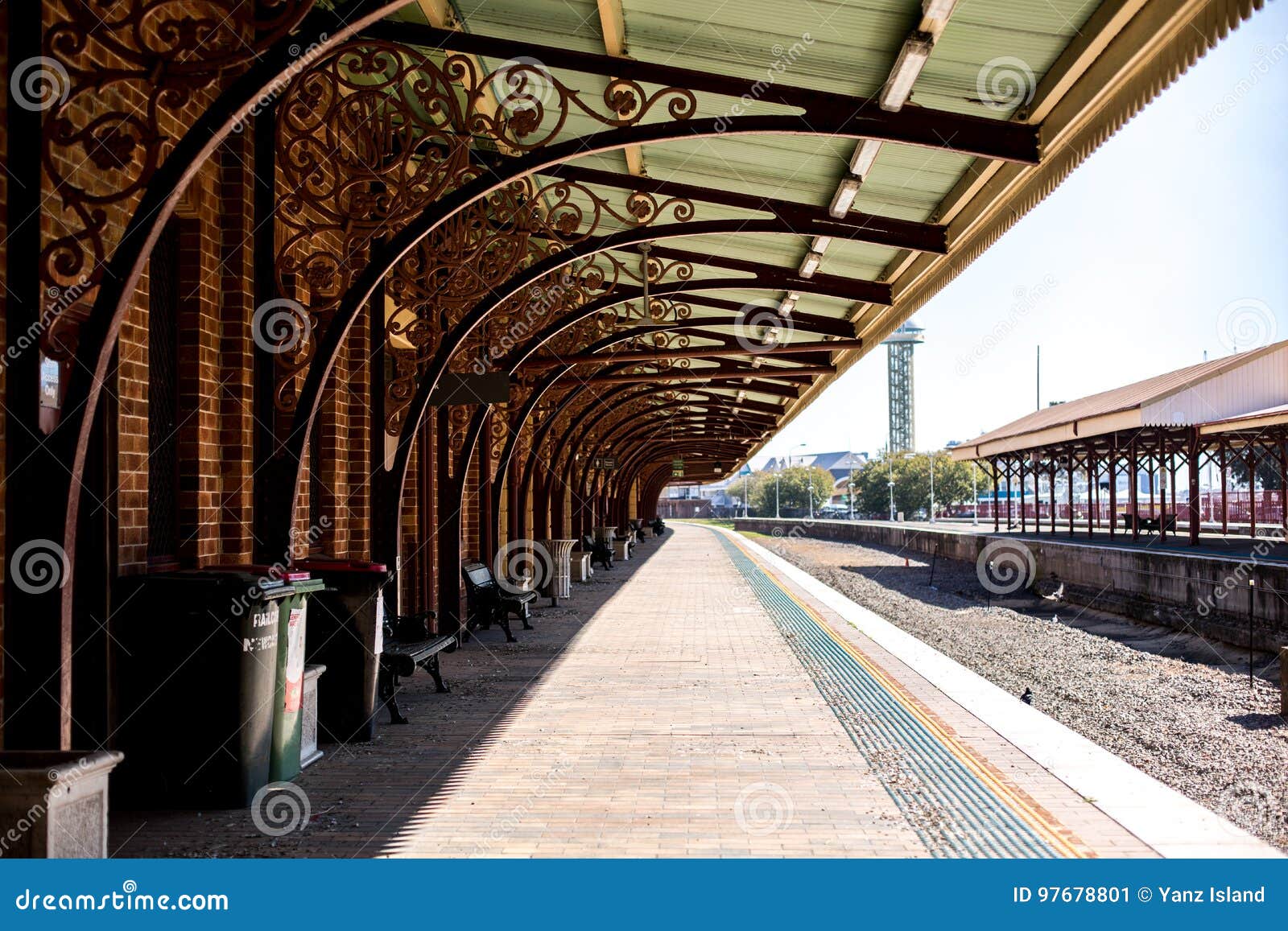Vintage Train Station Platform