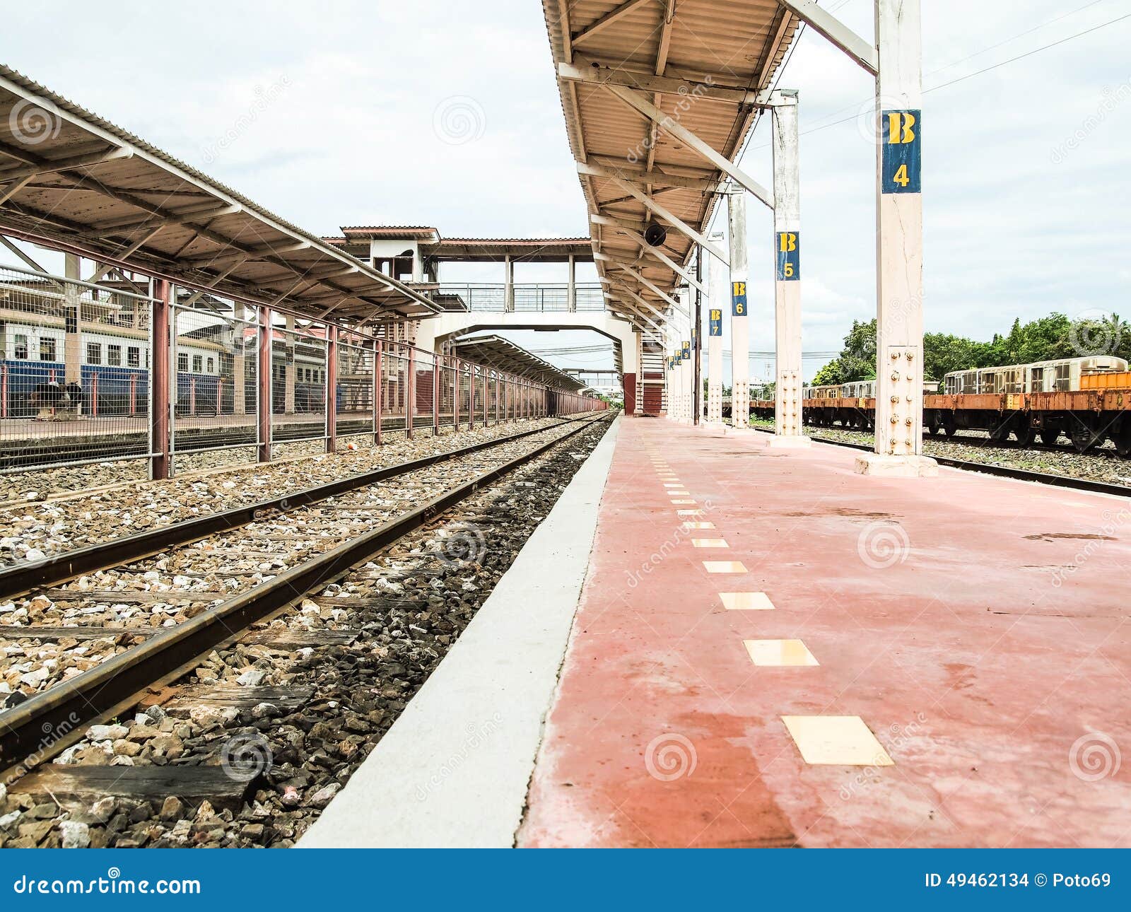 Old Train Station with Rails Stock Photo - Image of heavy, delivery ...