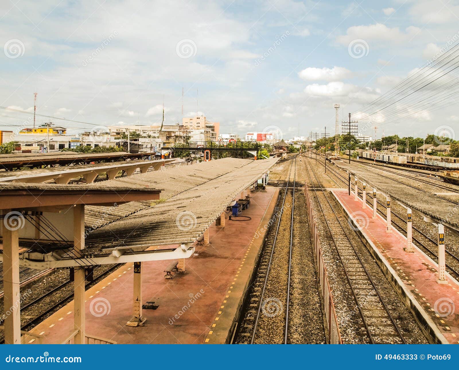 Old Train Station with Rails Stock Image - Image of business, logistics ...
