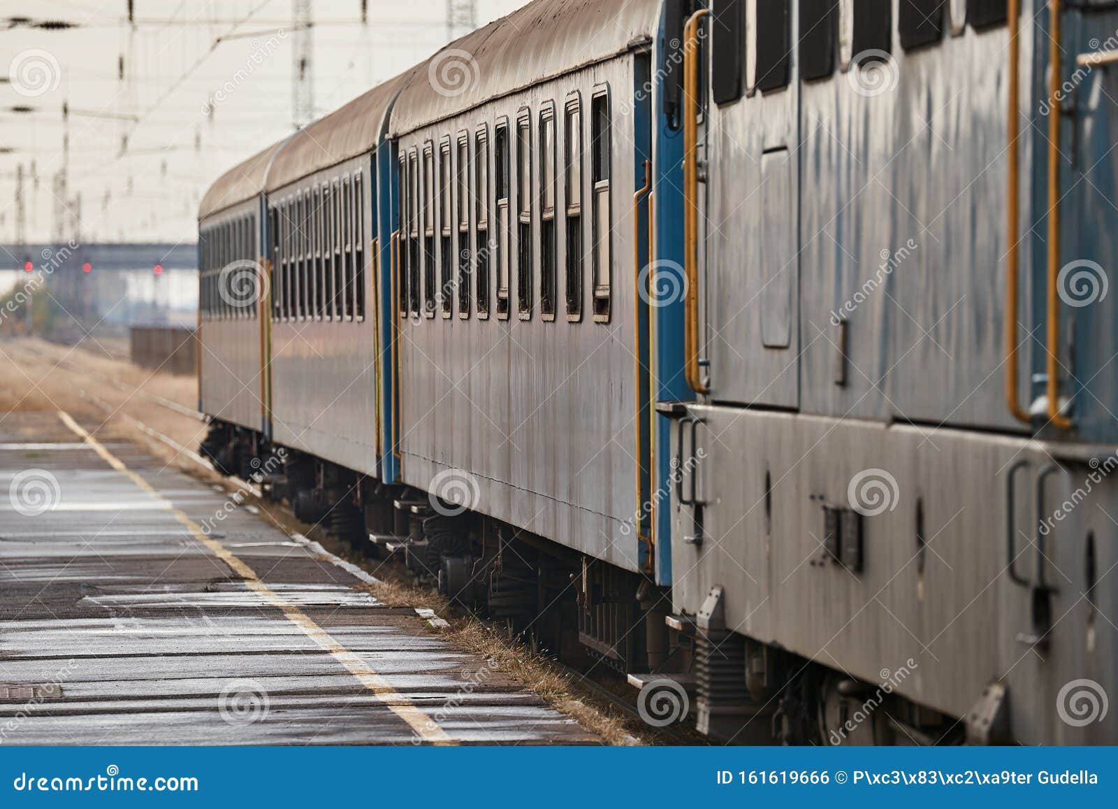 Railway Station with Old Passanger Train Stock Photo - Image of journey ...