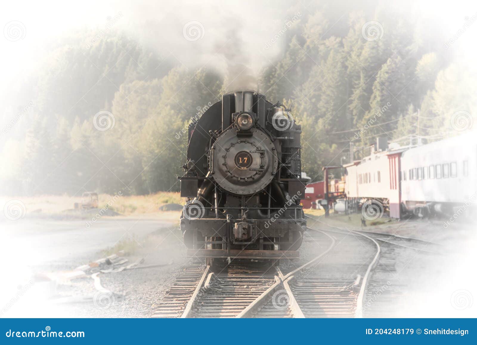 Old Train Steam Engine with Steam Released Editorial Stock Image ...