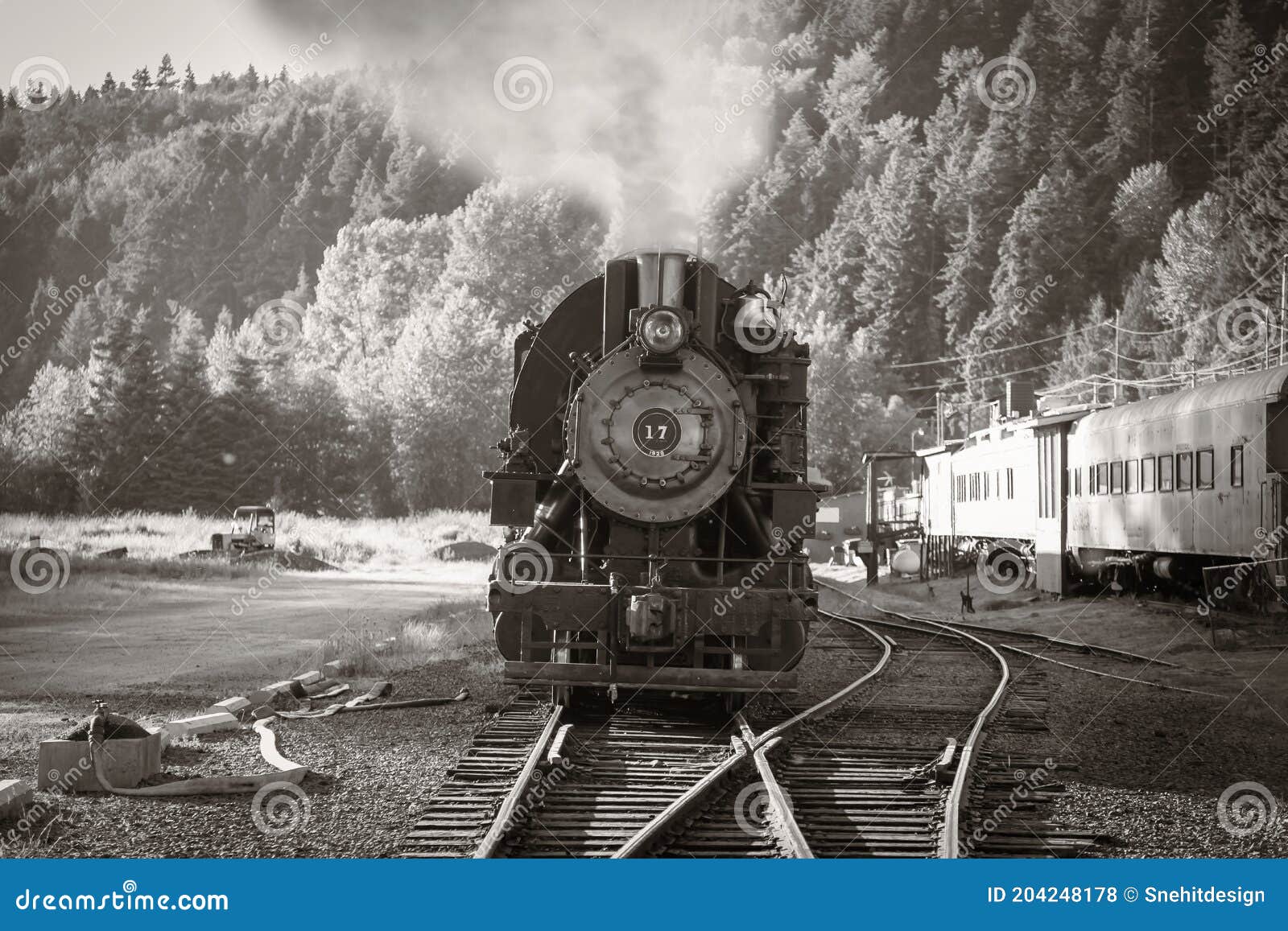 Old Train Steam Engine with Steam Released Editorial Stock Photo ...