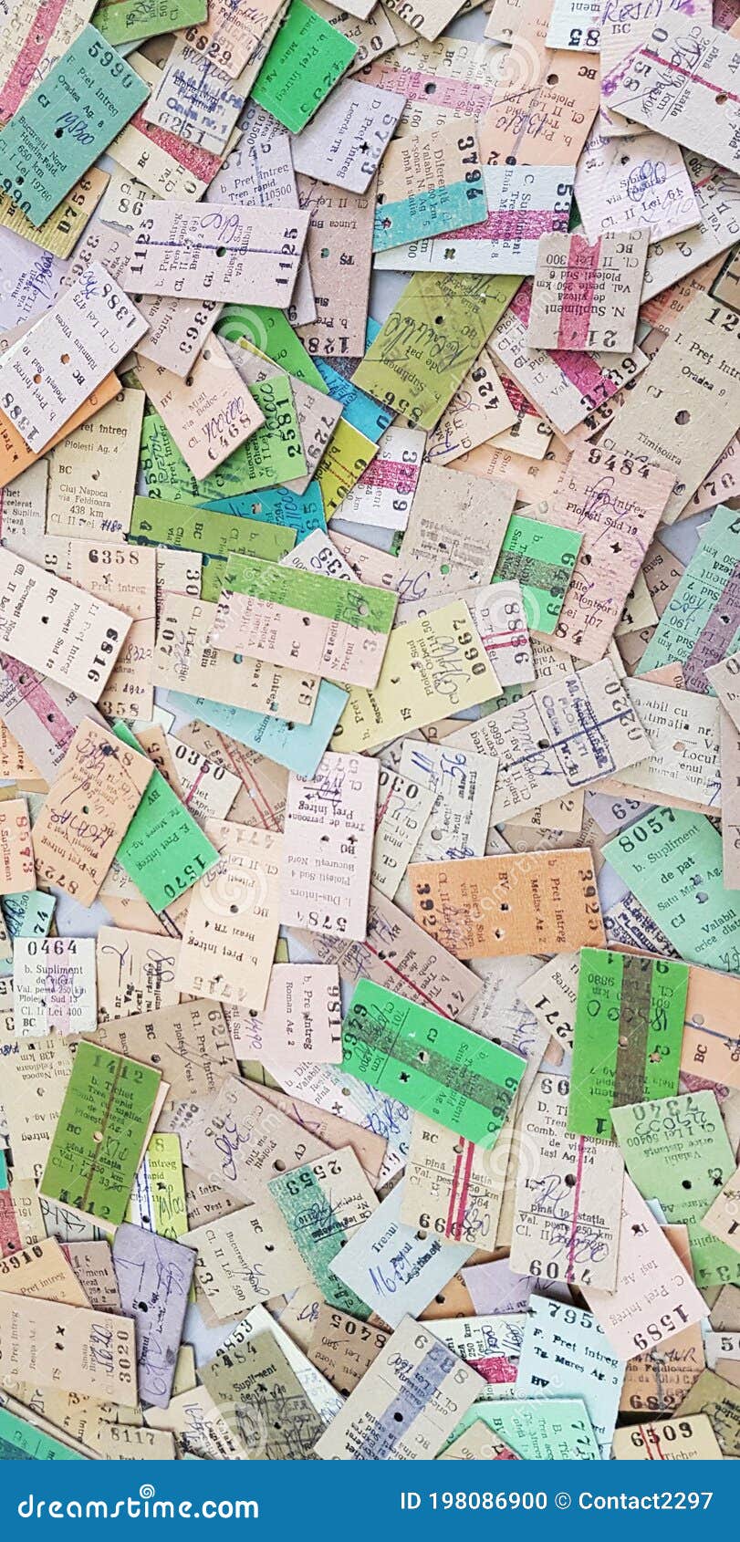 Old Train Tickets Used on Fast and Express Trains from Romania Stock ...