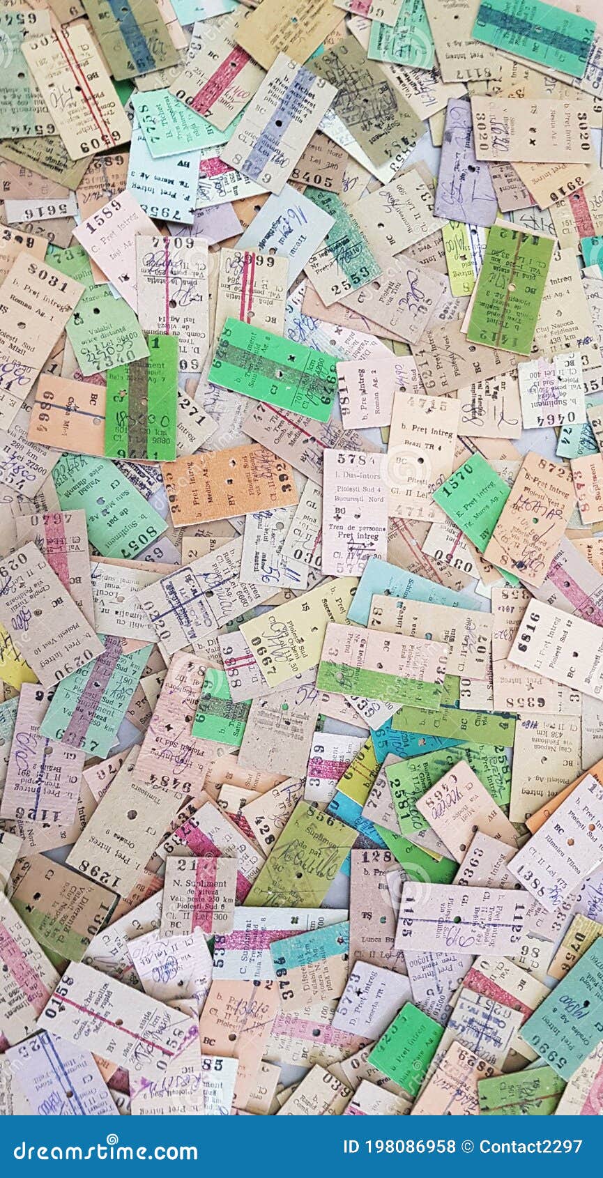 Old Train Tickets Used on Fast and Express Trains from Romania Stock ...