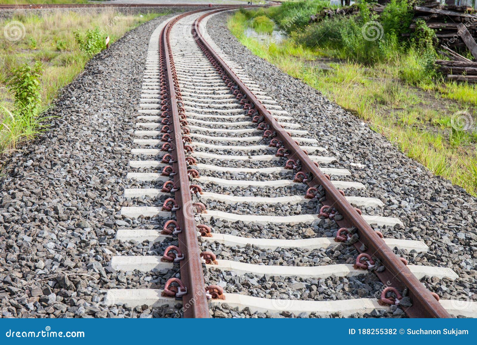 Old Train Tracks with Green Pasture Stock Photo - Image of hills ...